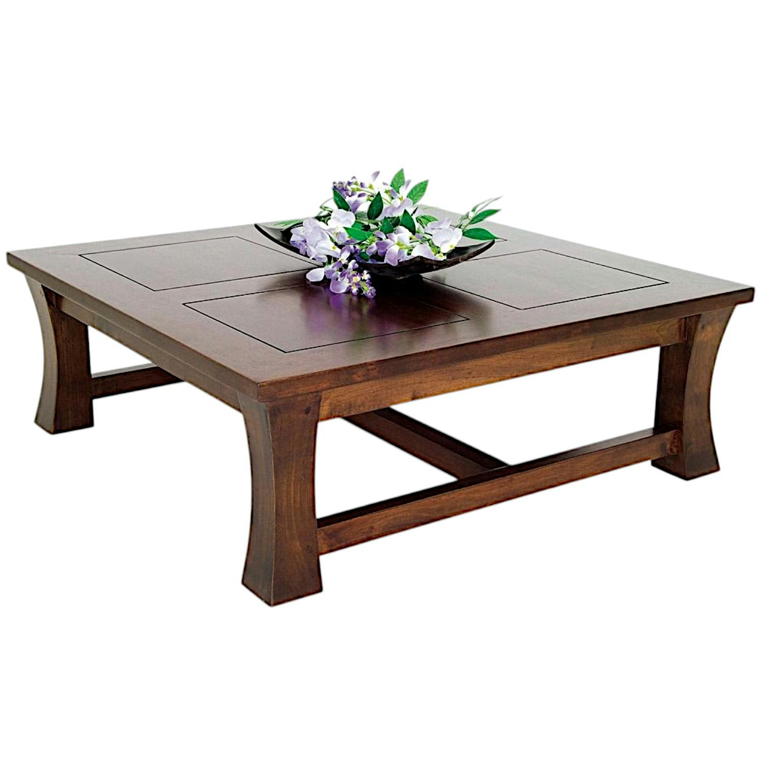 Table basse carrée hévéa 85cm MAORI | Tables basses | Pier Import