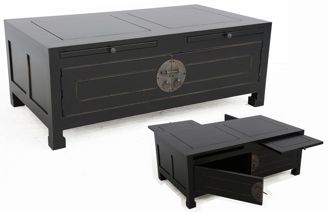 Table basse chinoise rectangle hévéa 110x60cm MAORI | Tables basses ...