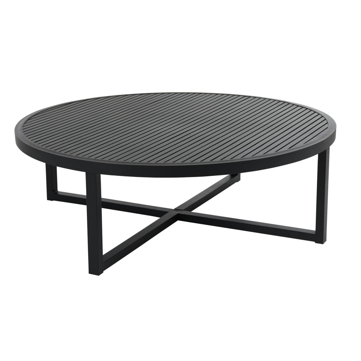 Table basse de jardin en aluminium noir D 100 cm OSLO | Tables basses ...