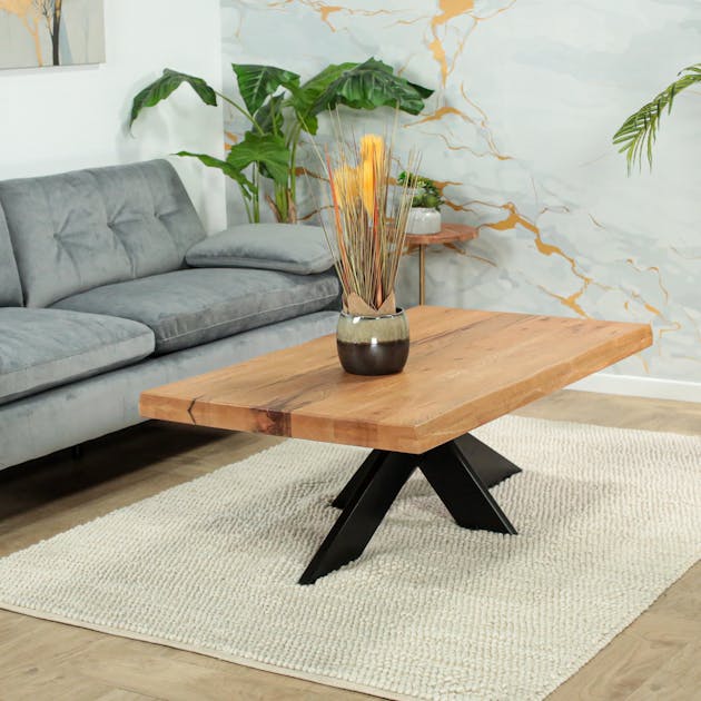 Table basse design en chêne huilé avec bords naturels PALERME | Tables ...