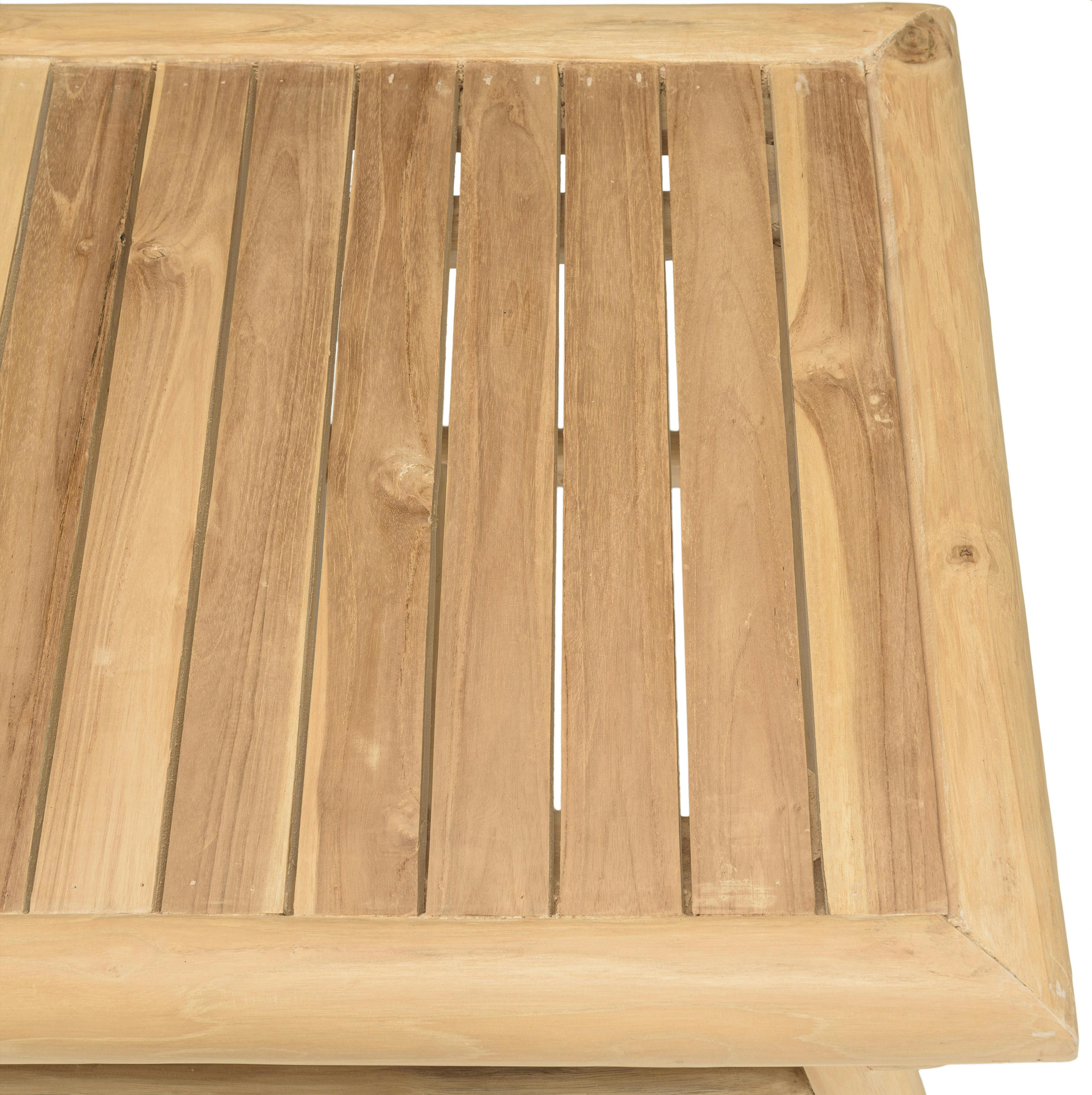 Table basse double plateau rondins de teck naturel MANAK | Tables ...