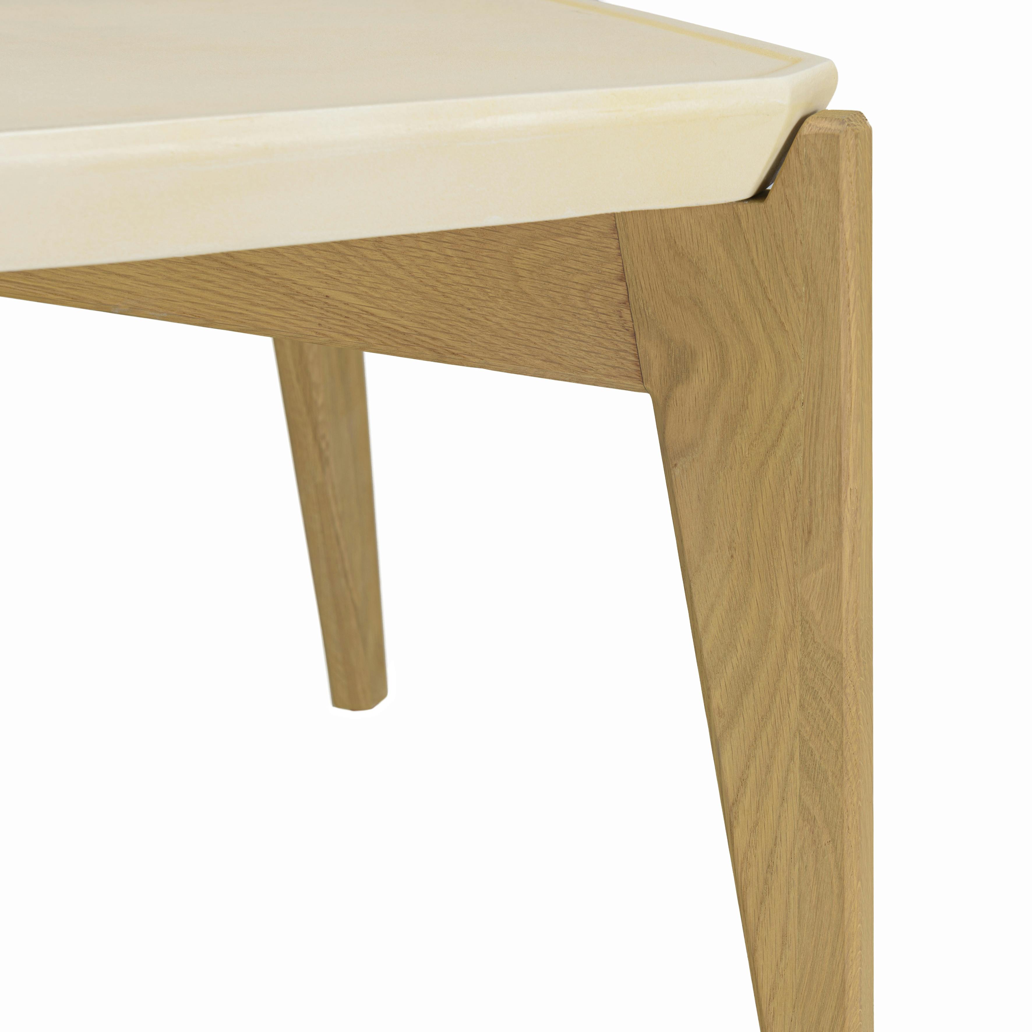 Table basse en béton beige 130 x 70 cm angles biseautés BRASILIA ...