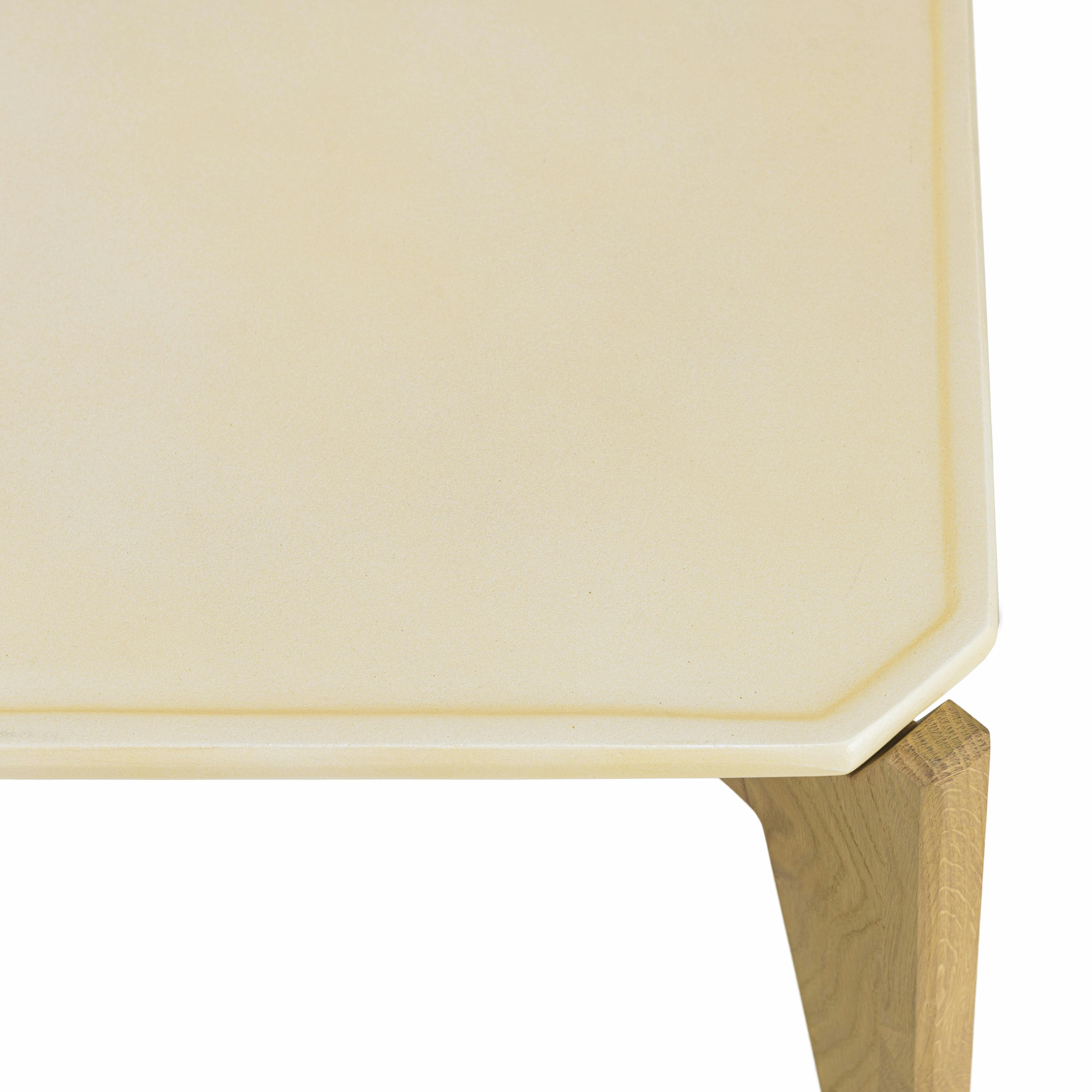 Table basse en béton beige 130 x 70 cm angles biseautés BRASILIA ...