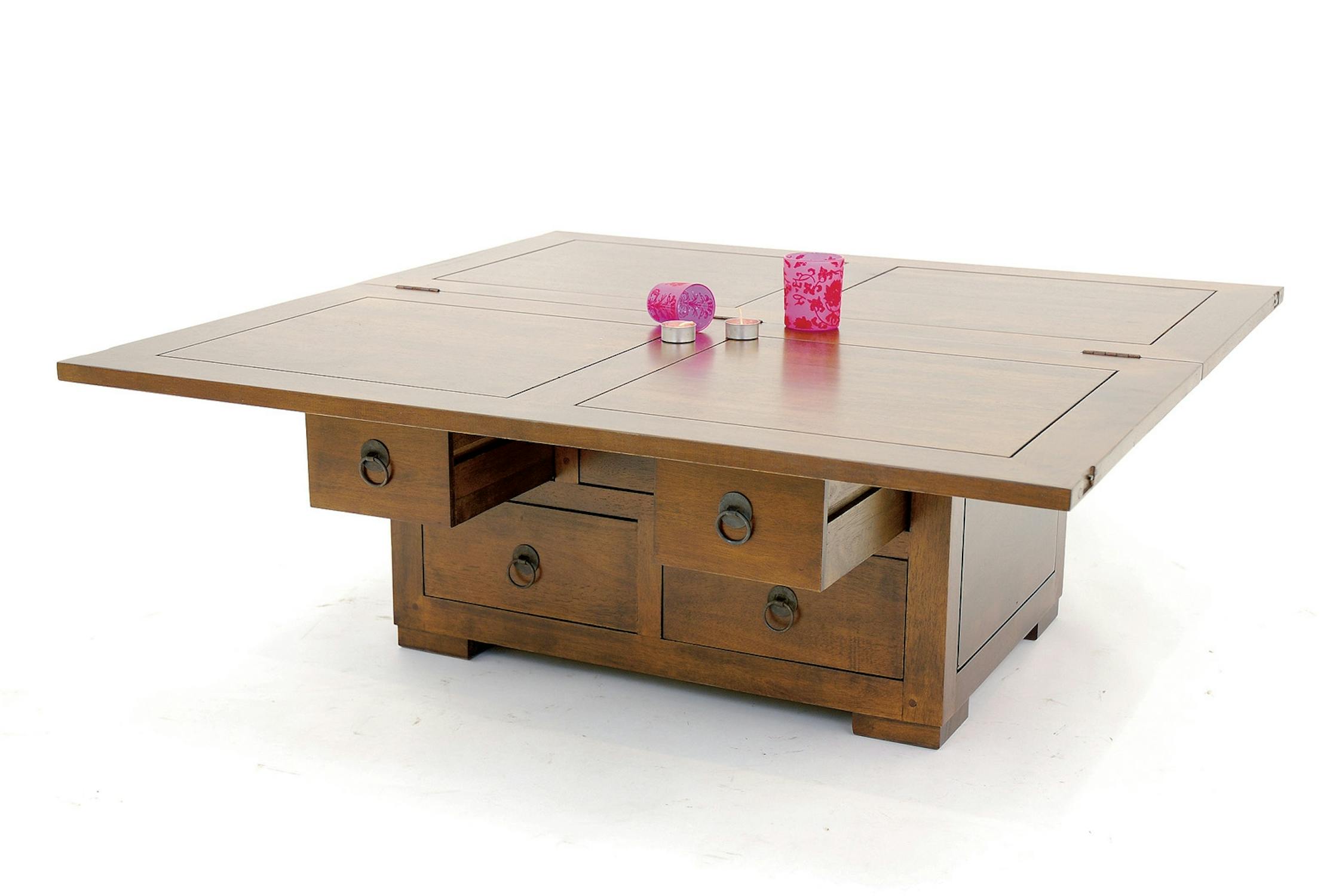 Table basse extensible hévéa massif 110cm MAORI | Tables basses | Pier ...