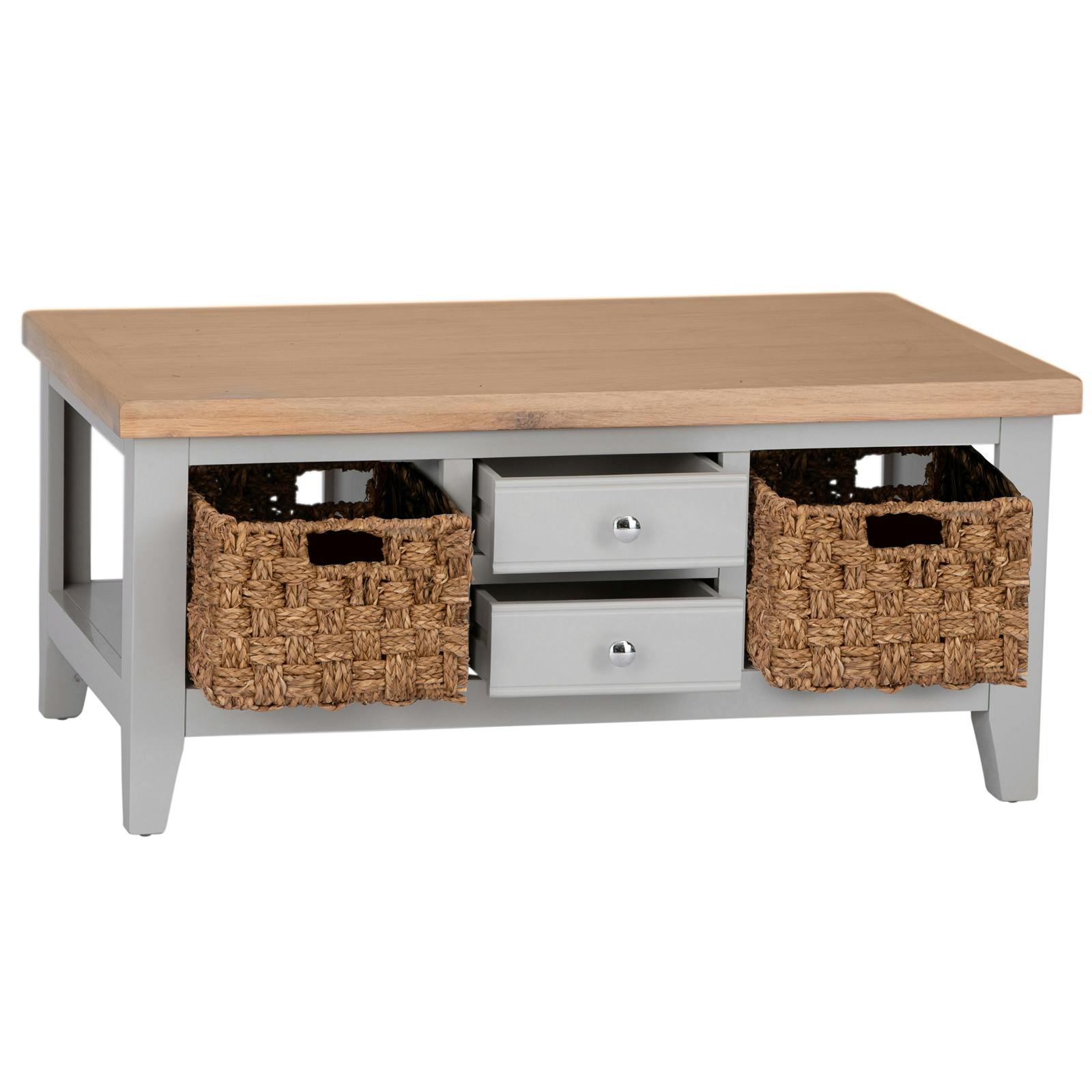Table basse grise avec paniers de rangement PAROS | Tables basses ...