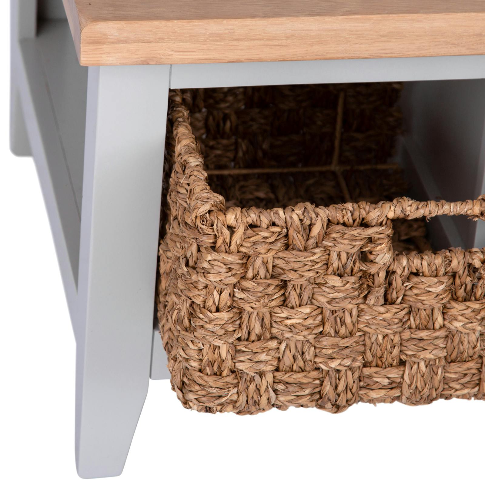 Table basse grise avec paniers de rangement PAROS | Tables basses ...