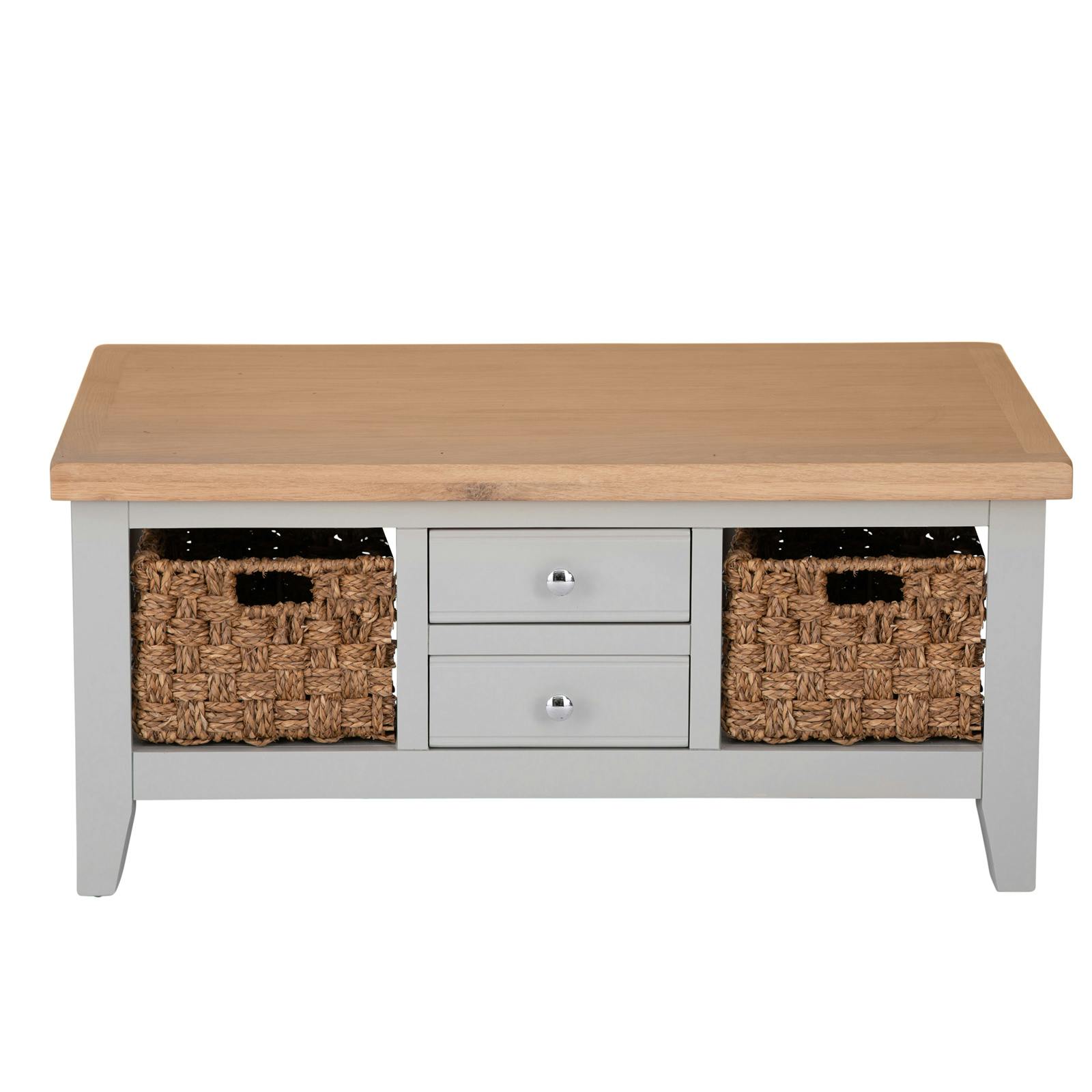 Table basse grise avec paniers de rangement PAROS | Tables basses ...