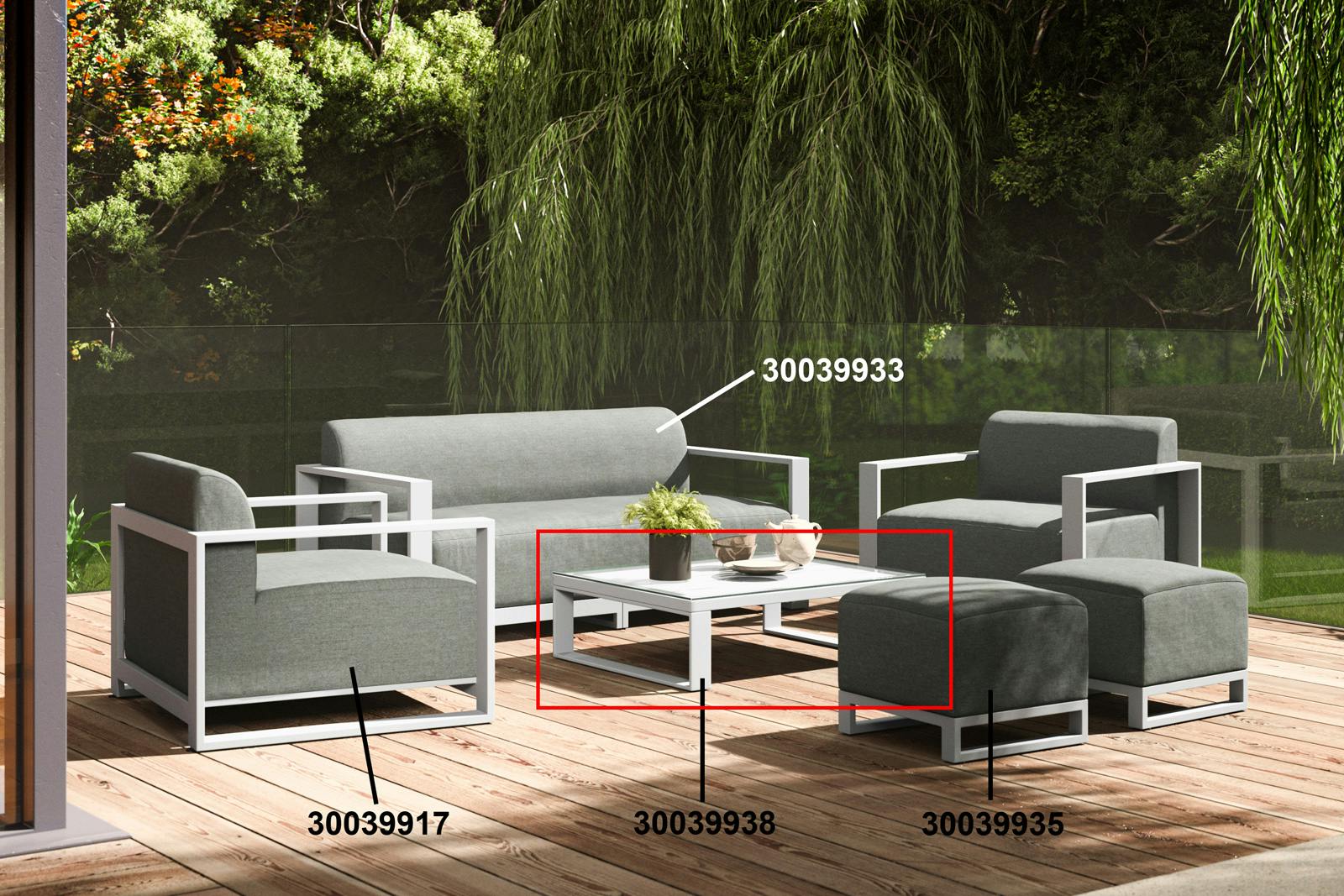 Table basse jardin en aluminium blanc et en verre MAJORQUE | Tables ...