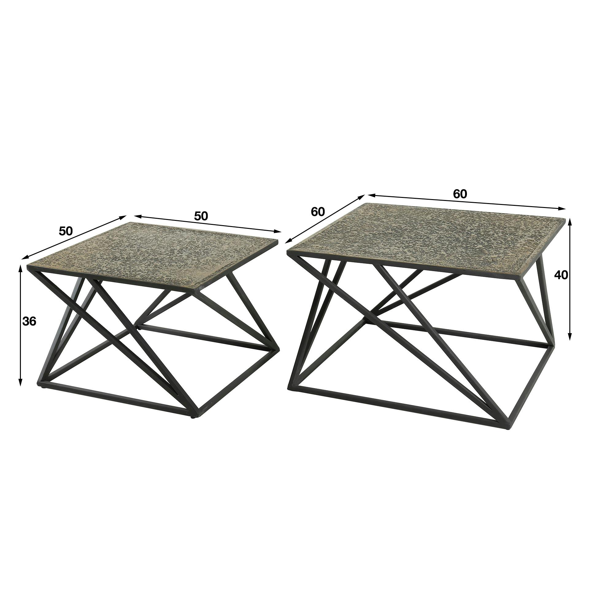 Table basse moderne dorée (lot de 2) NOVA | Tables basses | Pier Import
