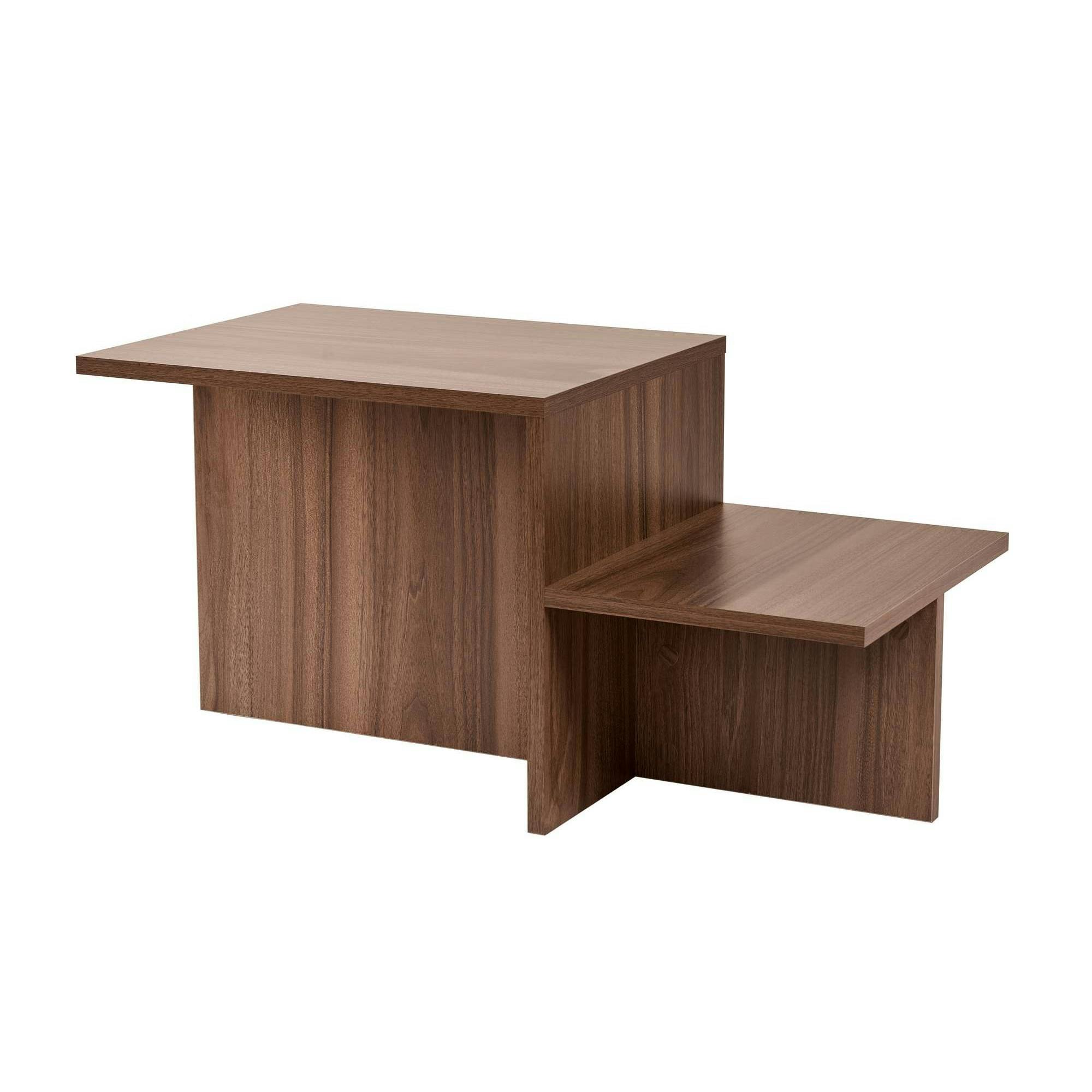 Table basse moderne effet bois de noyer - 2 niveaux MARFA | Tables ...