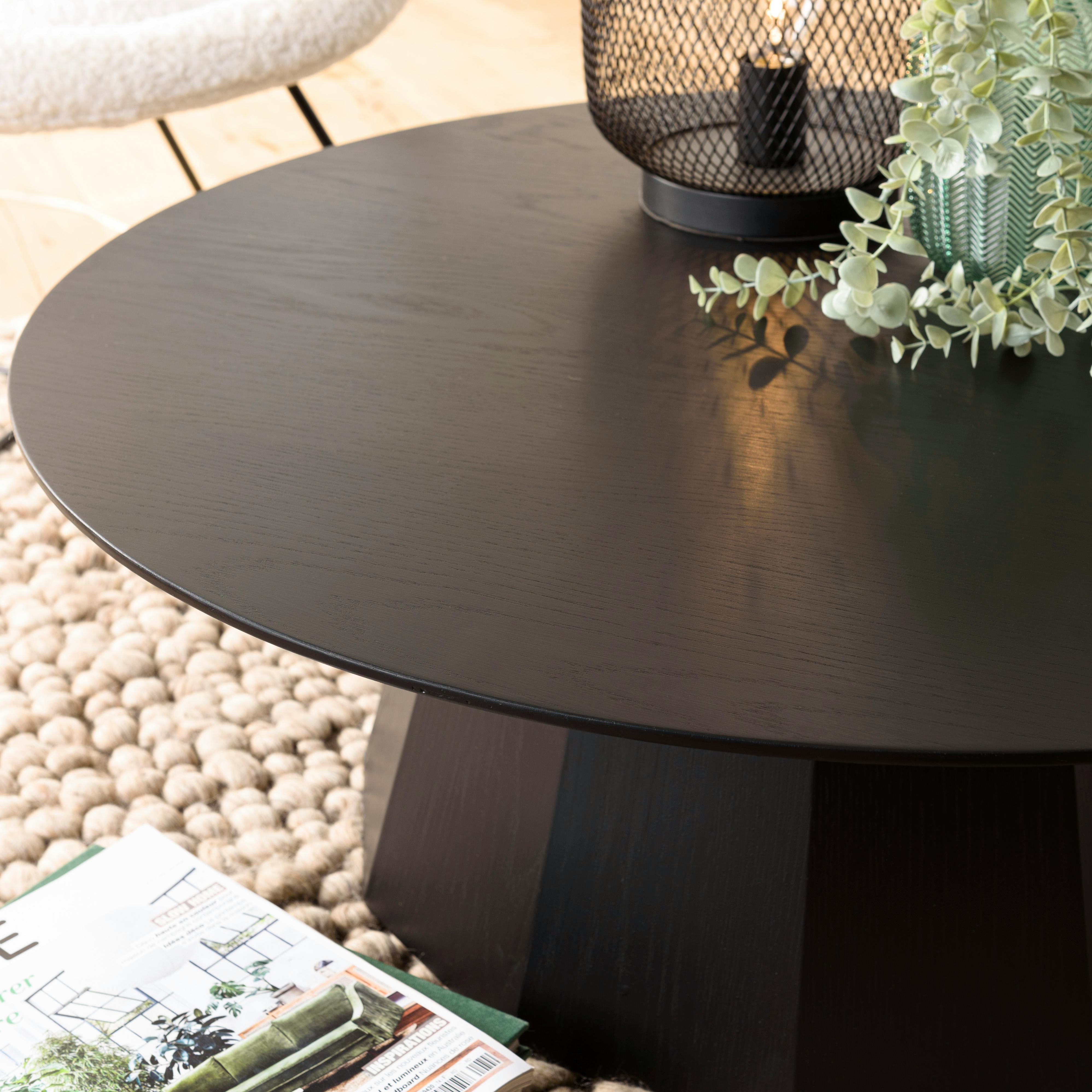 Table basse moderne ronde bois - métal noir CORUMBA | Tables basses ...