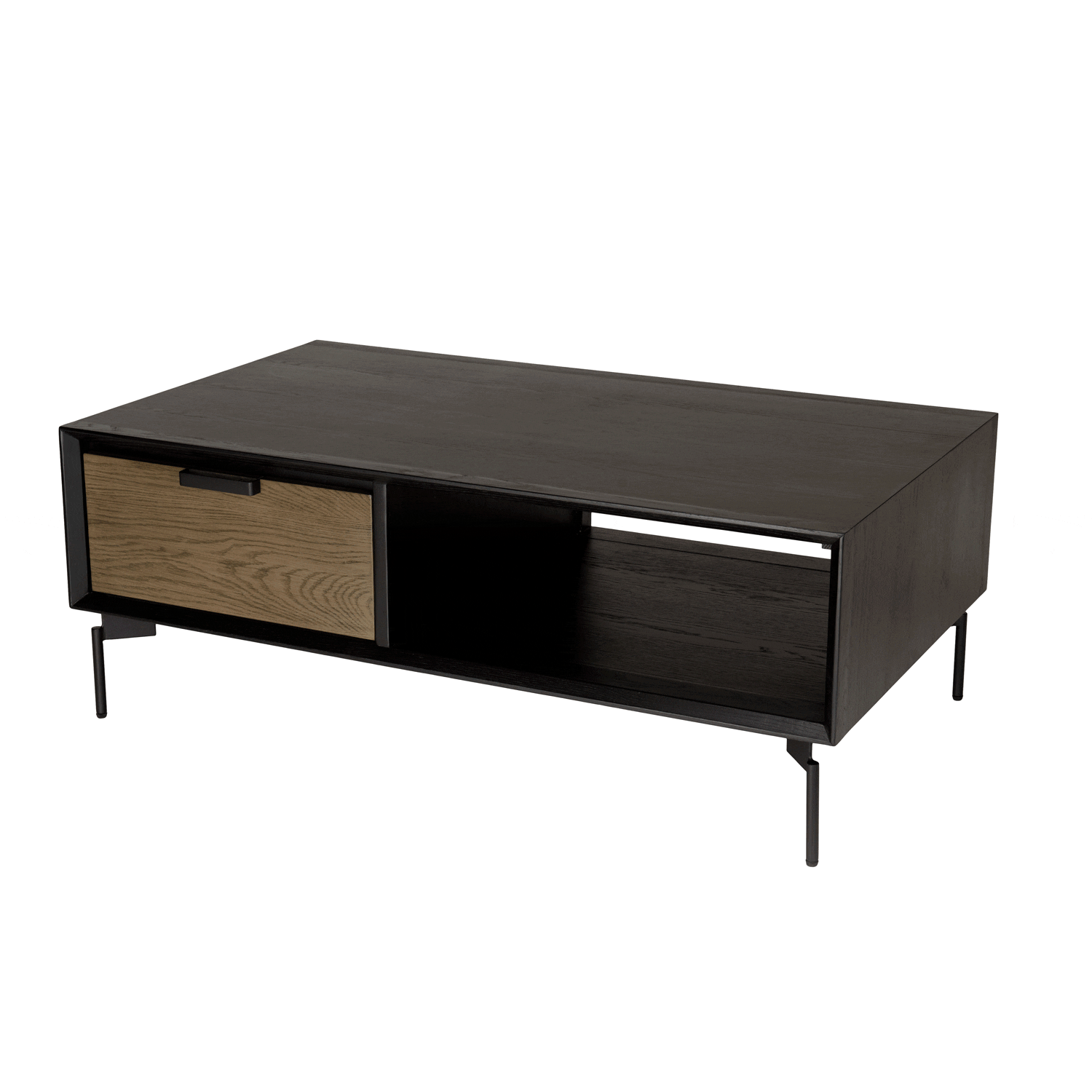 Table basse noire bois et métal 2 tiroirs DERRY | Tables basses | Pier ...