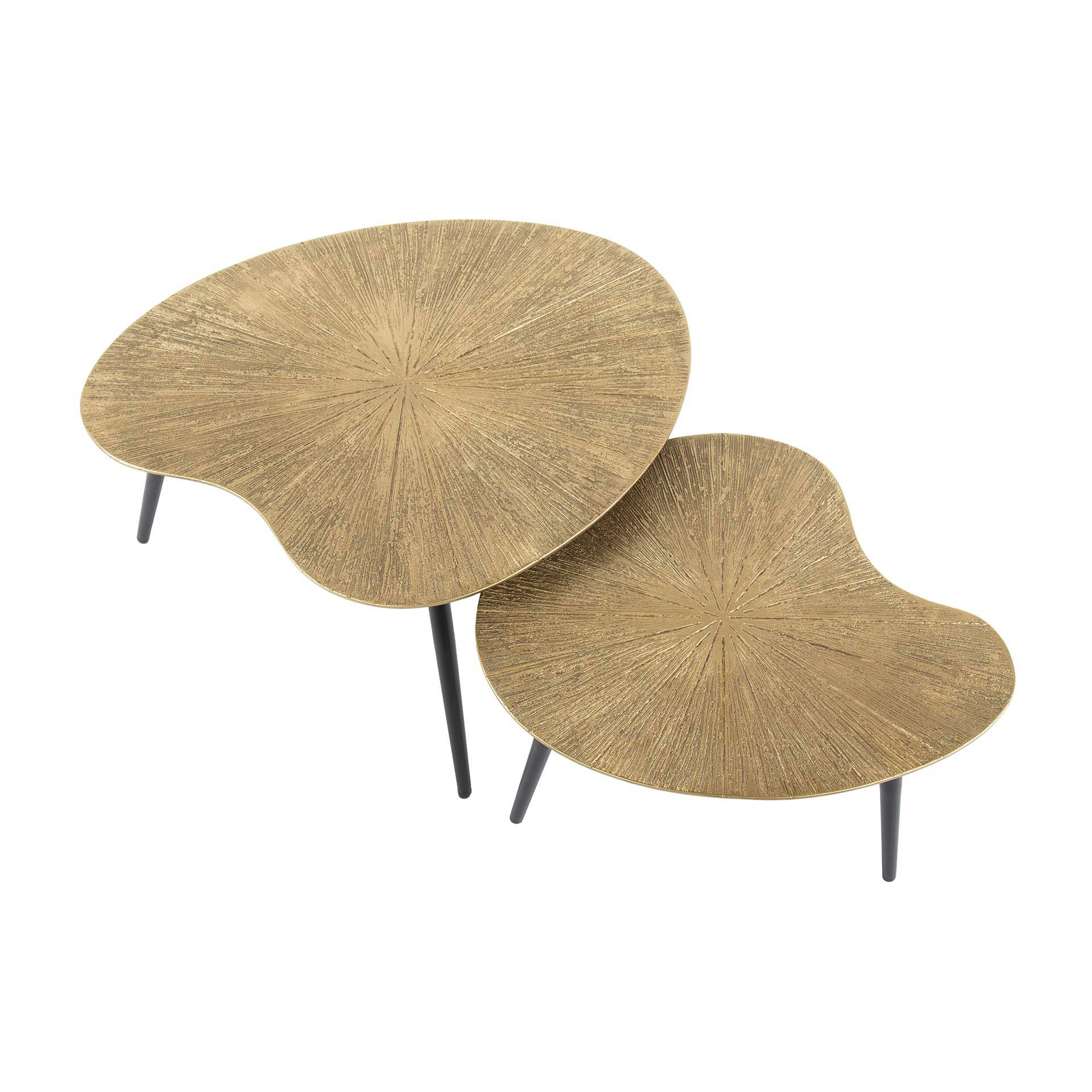 Table basse organique, feuille de ginkgo stylisée (lot de 2) RALF ...