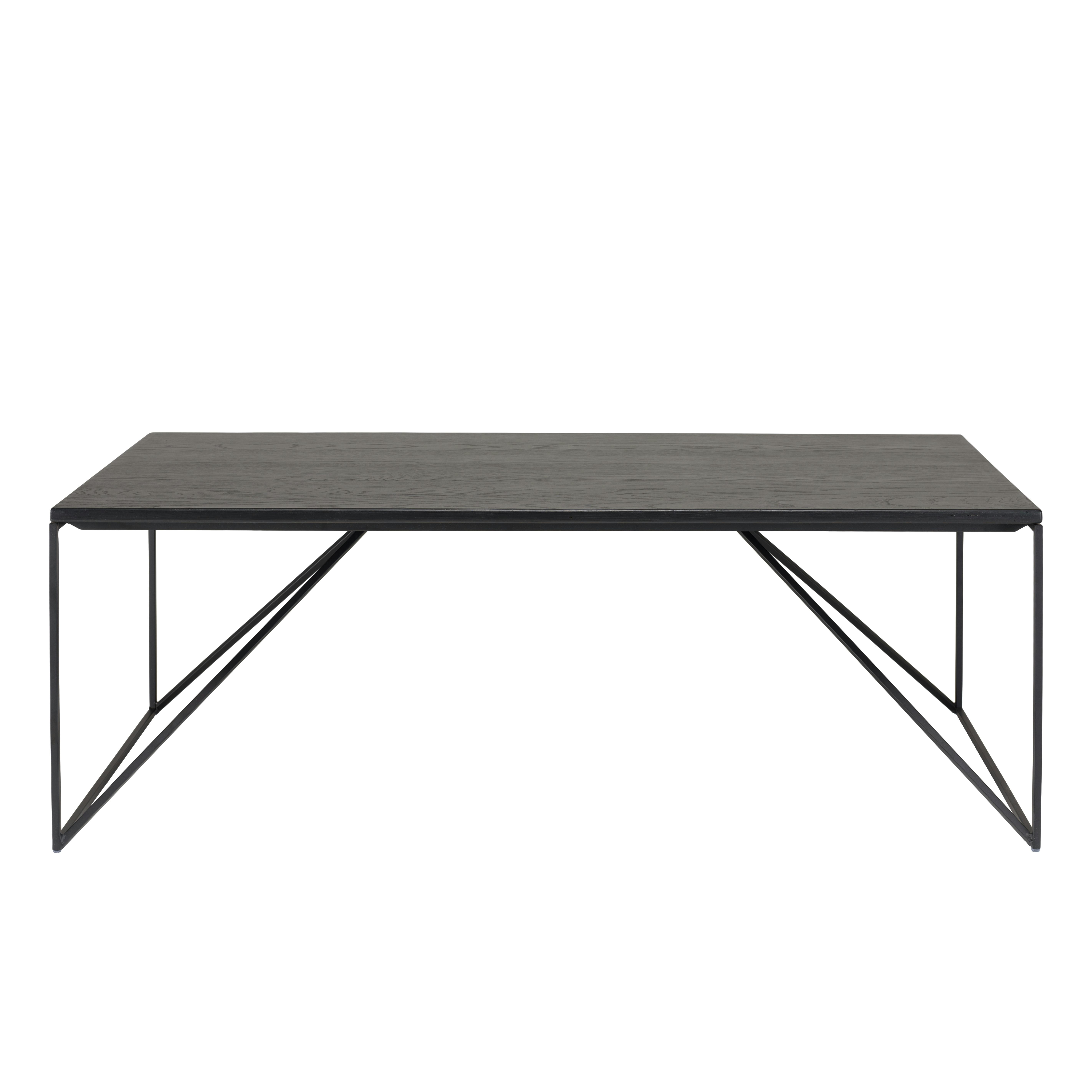 Table basse rectangulaire noire bois et métal 120 cm CORUMBA | Tables ...