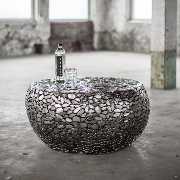 Table basse ronde acier galets | Tables basses | Pier Import