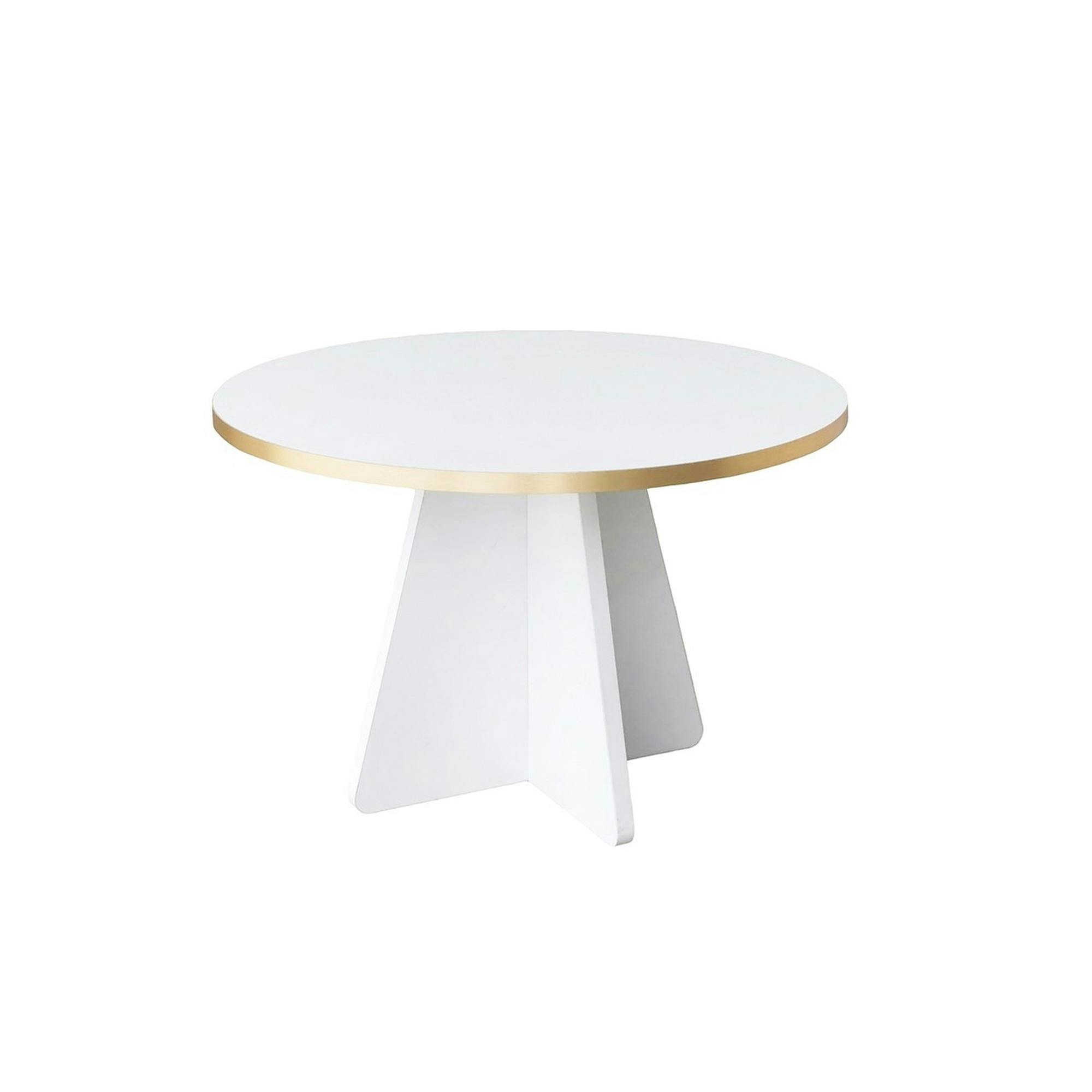 Table basse ronde blanche & pieds forme trapèze MARFA | Tables basses ...
