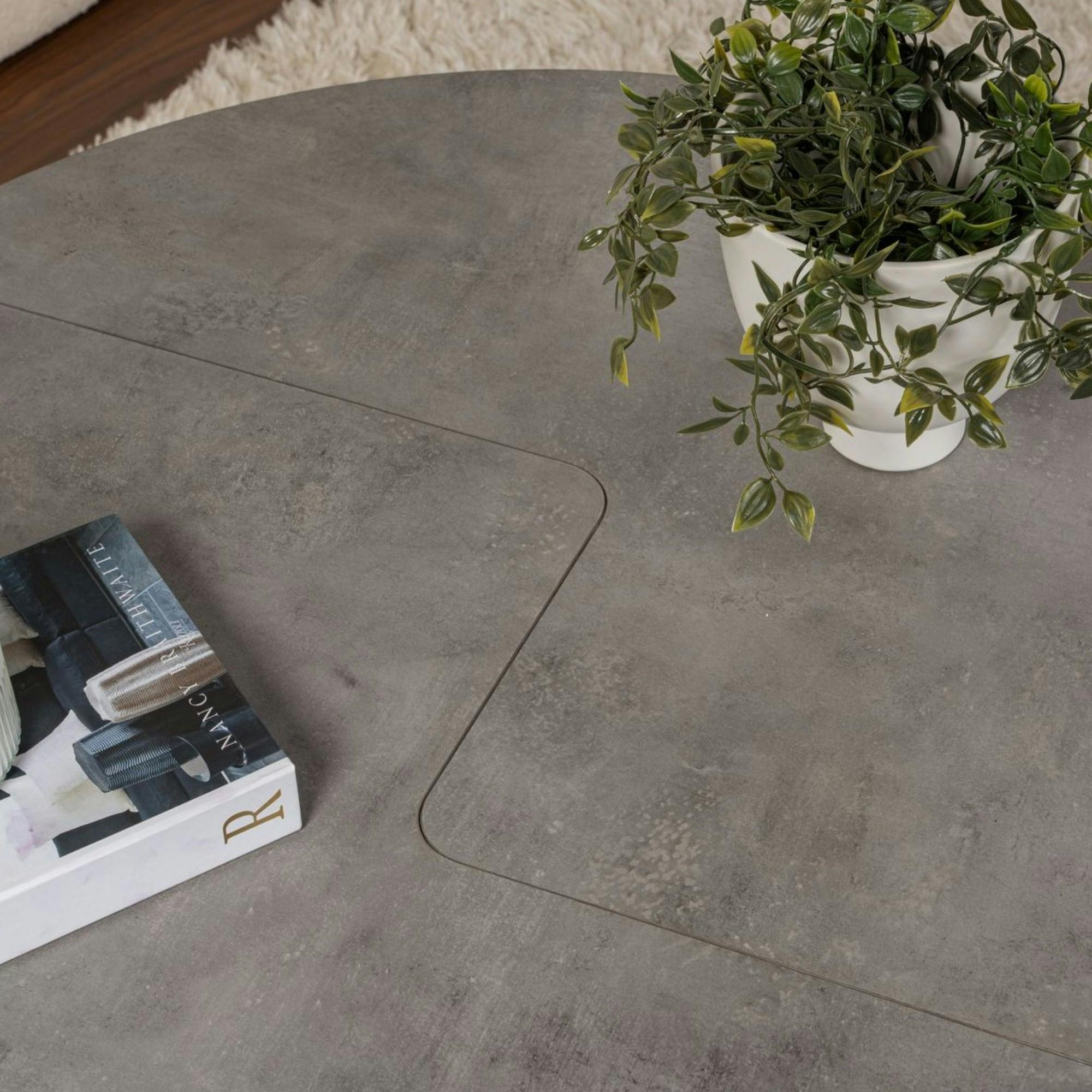 Table basse ronde effet béton – design puzzle MARFA | Tables basses ...