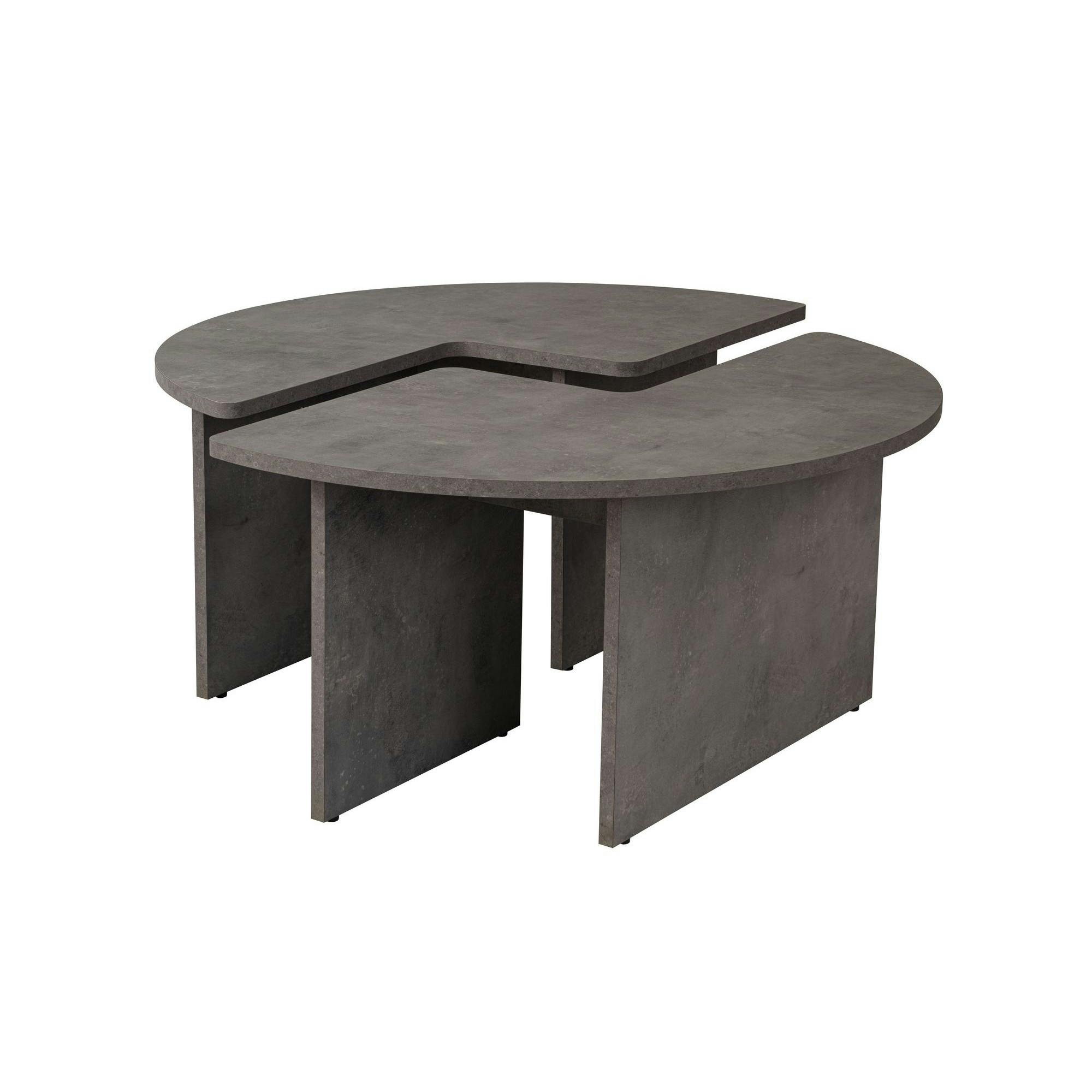 Table basse ronde effet béton – design puzzle MARFA | Tables basses ...