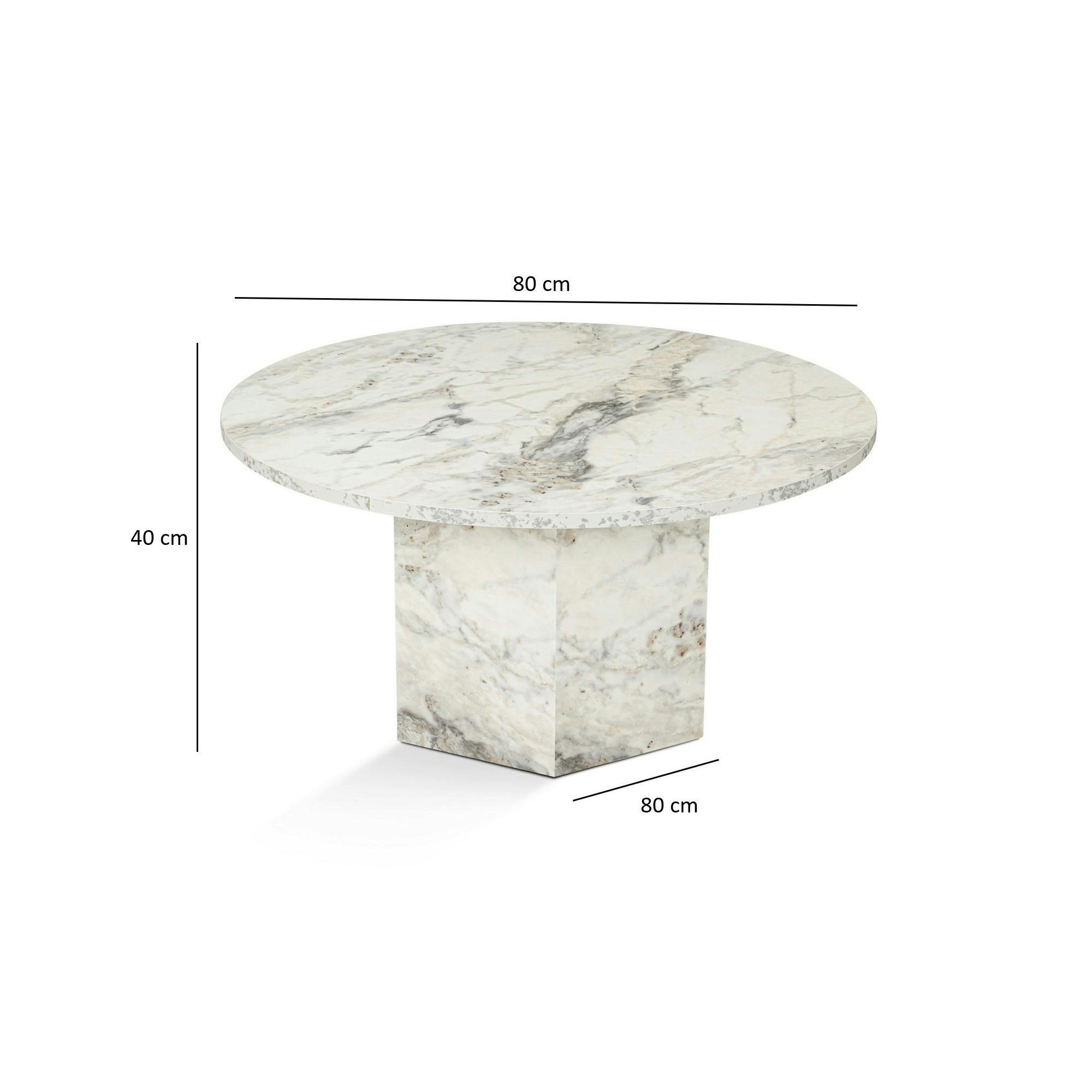 Table basse ronde effet marbre – pied hexagonal MARFA | Tables basses ...