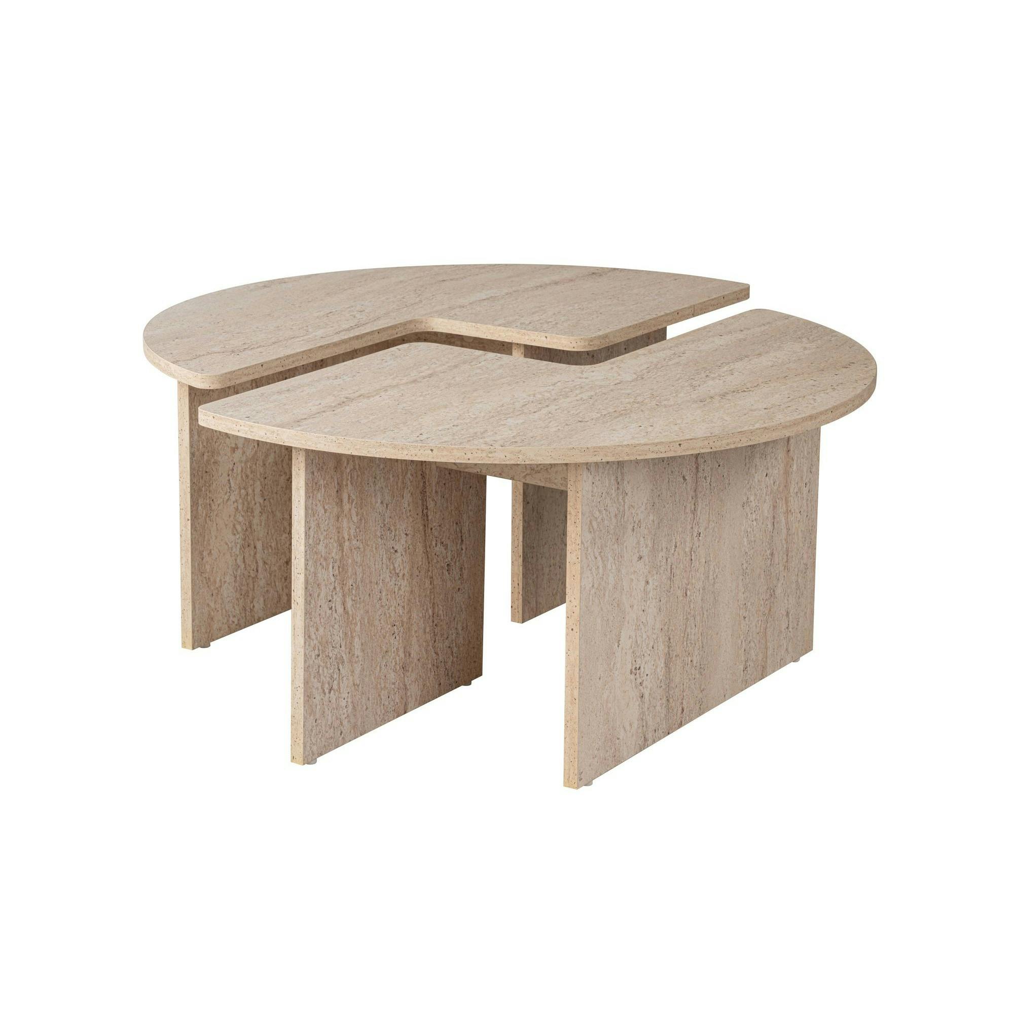 Table basse ronde effet travertin - design puzzle MARFA | Tables basses ...