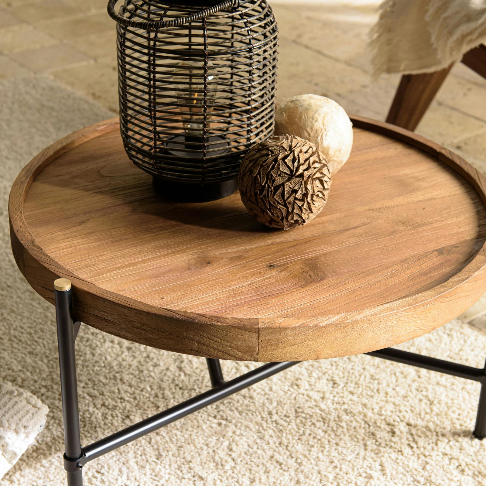 Table basse ronde en teck 56,5 cm SWING | Tables basses | Pier Import