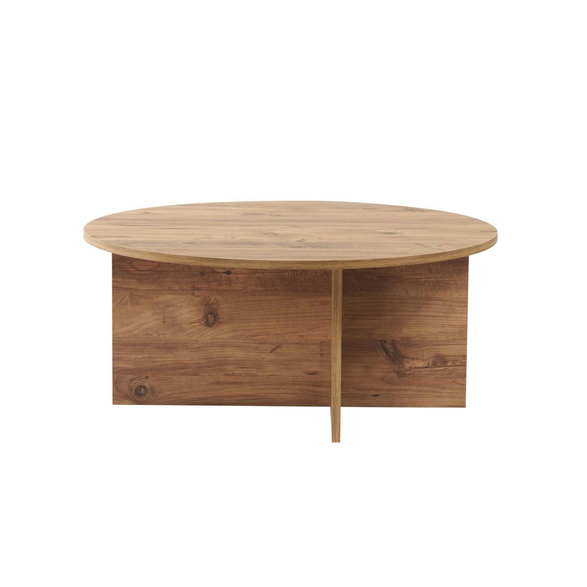 Table basse ronde minimaliste - effet bois de pin MARFA | Tables basses ...