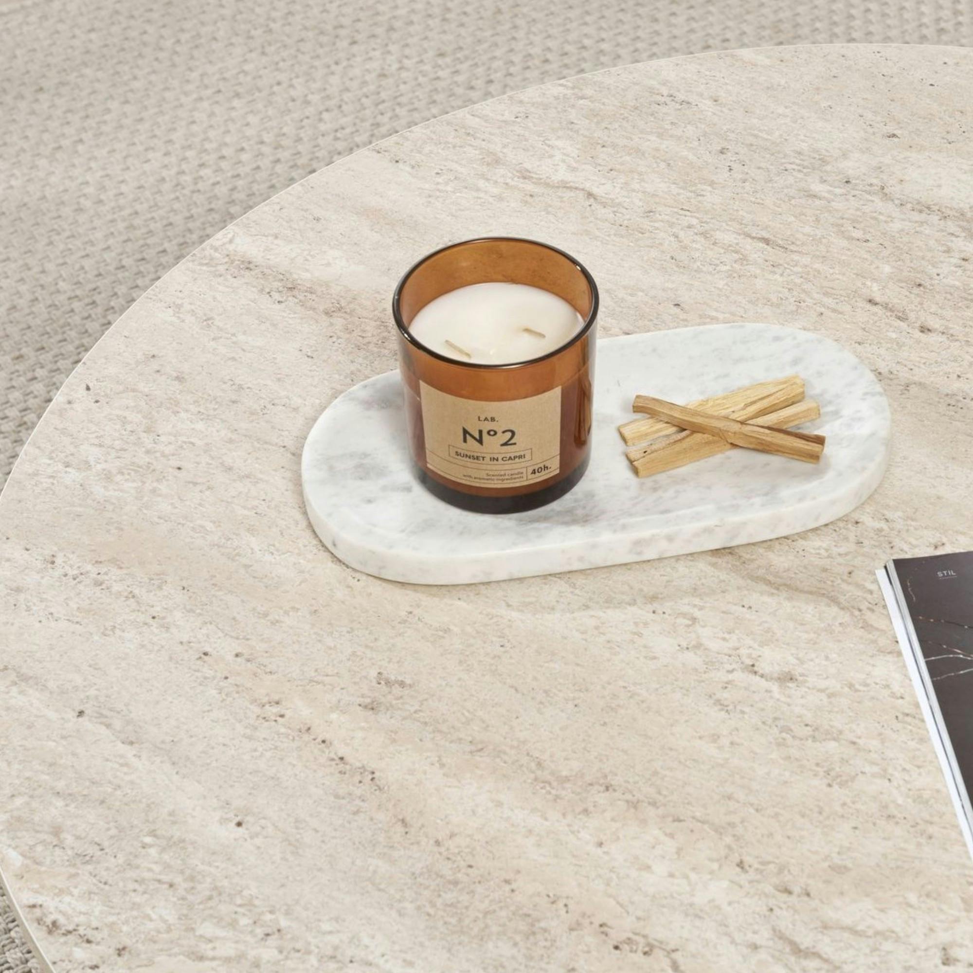 Table basse ronde minimaliste - effet travertin MARFA | Tables basses ...