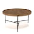 Table basse ronde plateau teck recyclé avec rebord 76,5 cm SWING ...