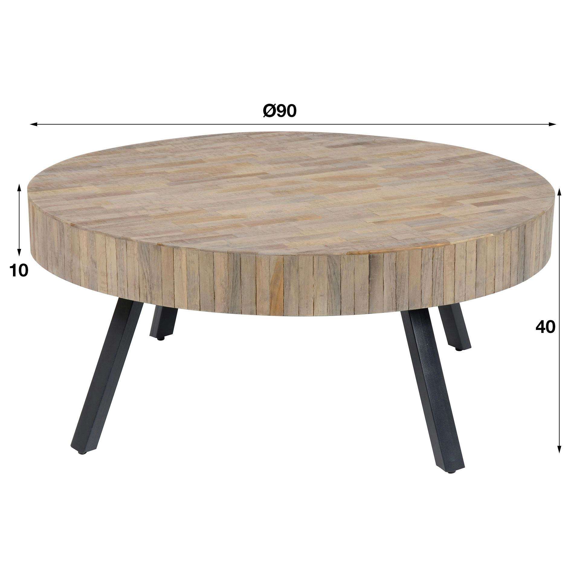 Table basse ronde teck métal JAVA | Tables basses | Pier Import