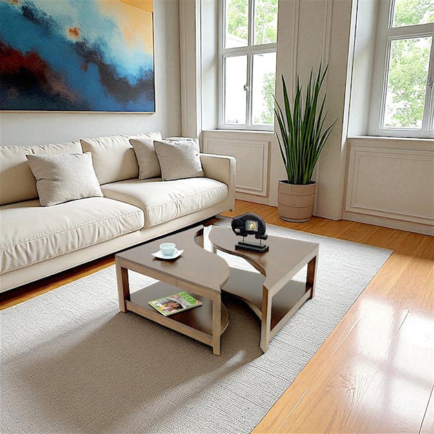 Table basse vague carrée TRADITION 85 cm | Tables basses | Pier Import