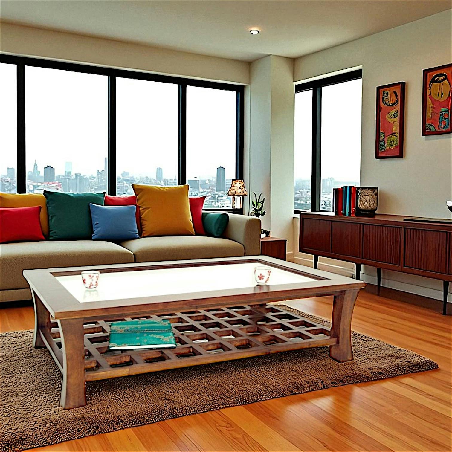 Table basse vitrée hévéa 130x80cm MAORI | Tables basses | Pier Import