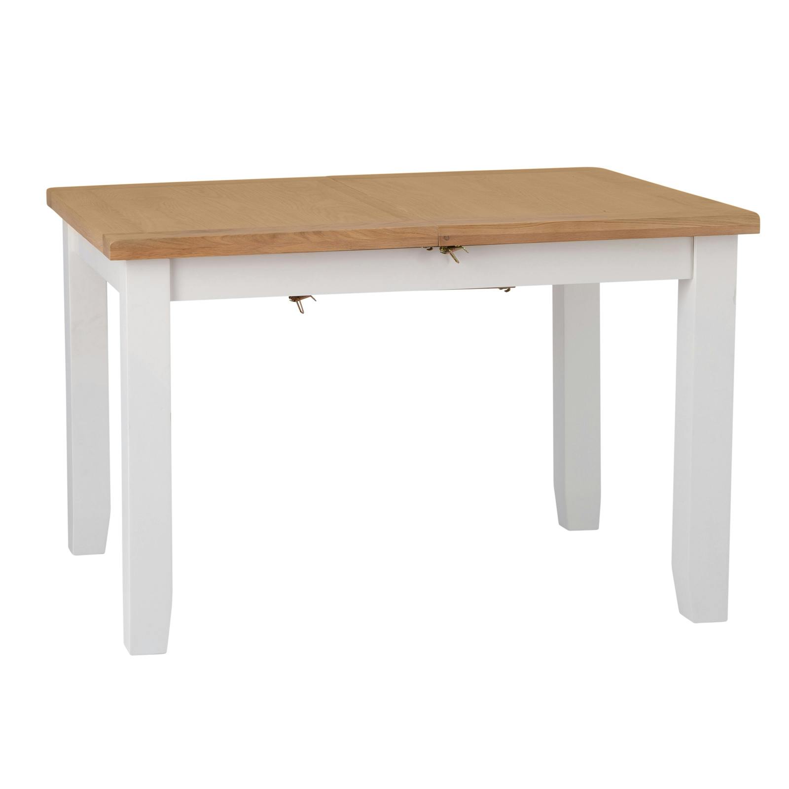 Table blanche extensible en chêne 120-160 cm NAXOS | Tables à manger ...