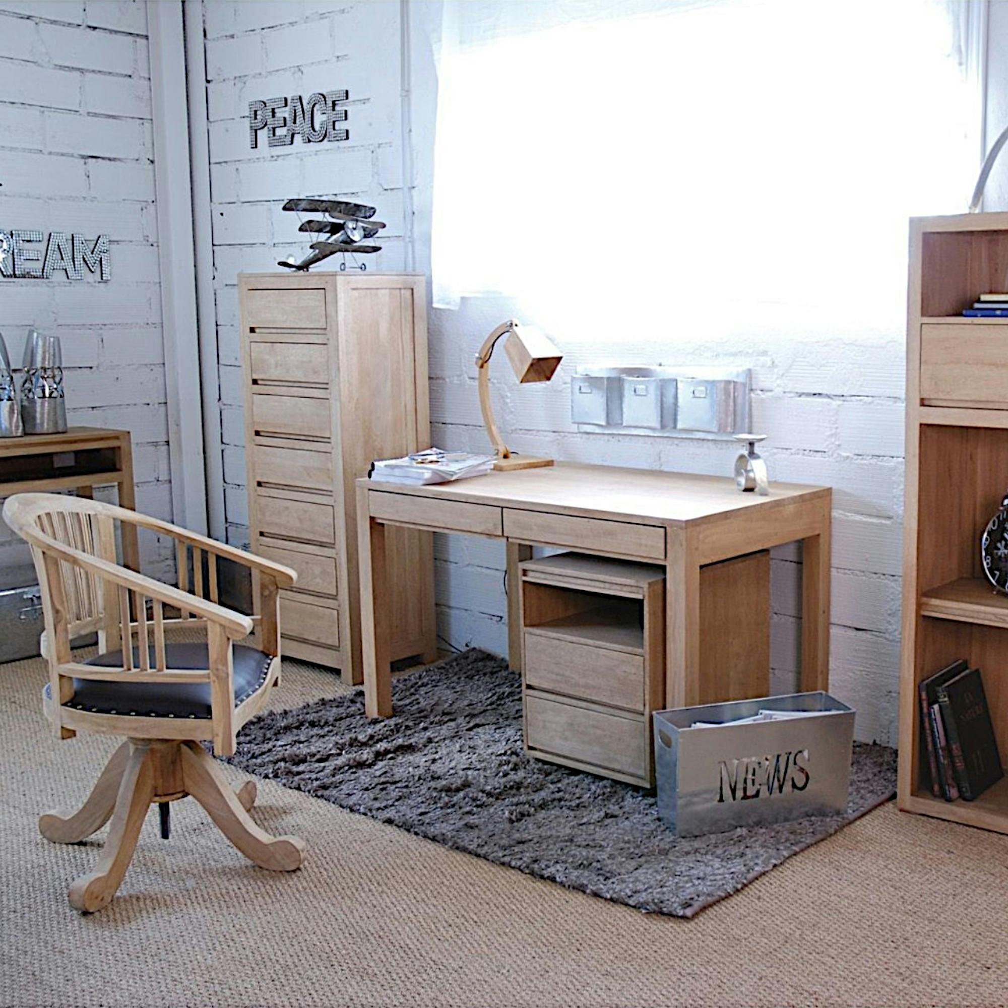 Table / bureau hévéa 125cm OLGA | Tables à manger | Pier Import