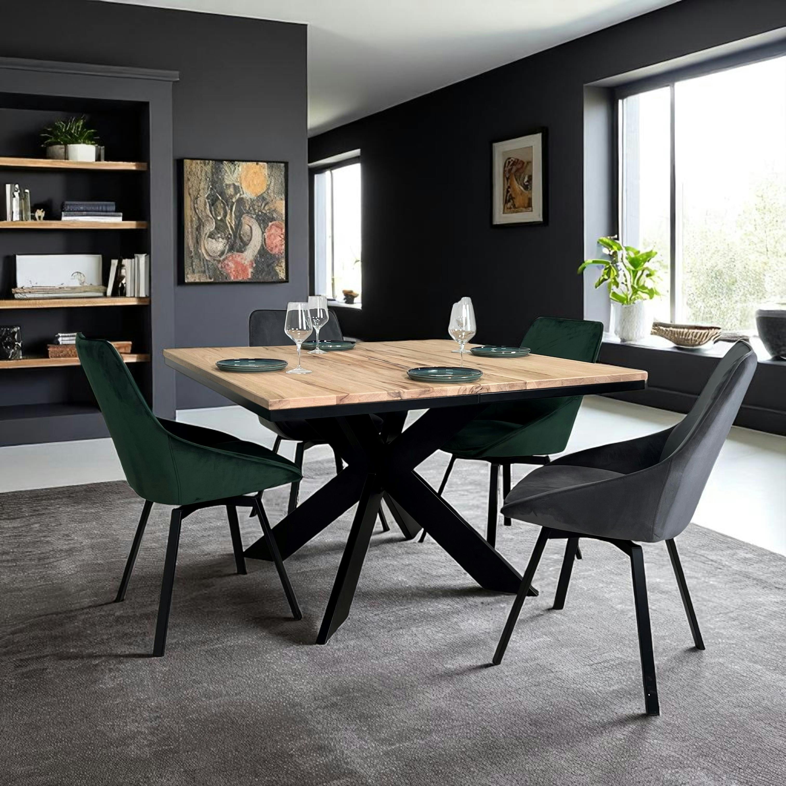 Table carrée extensible en chêne blanc 120 cm PALERME | Tables à manger ...