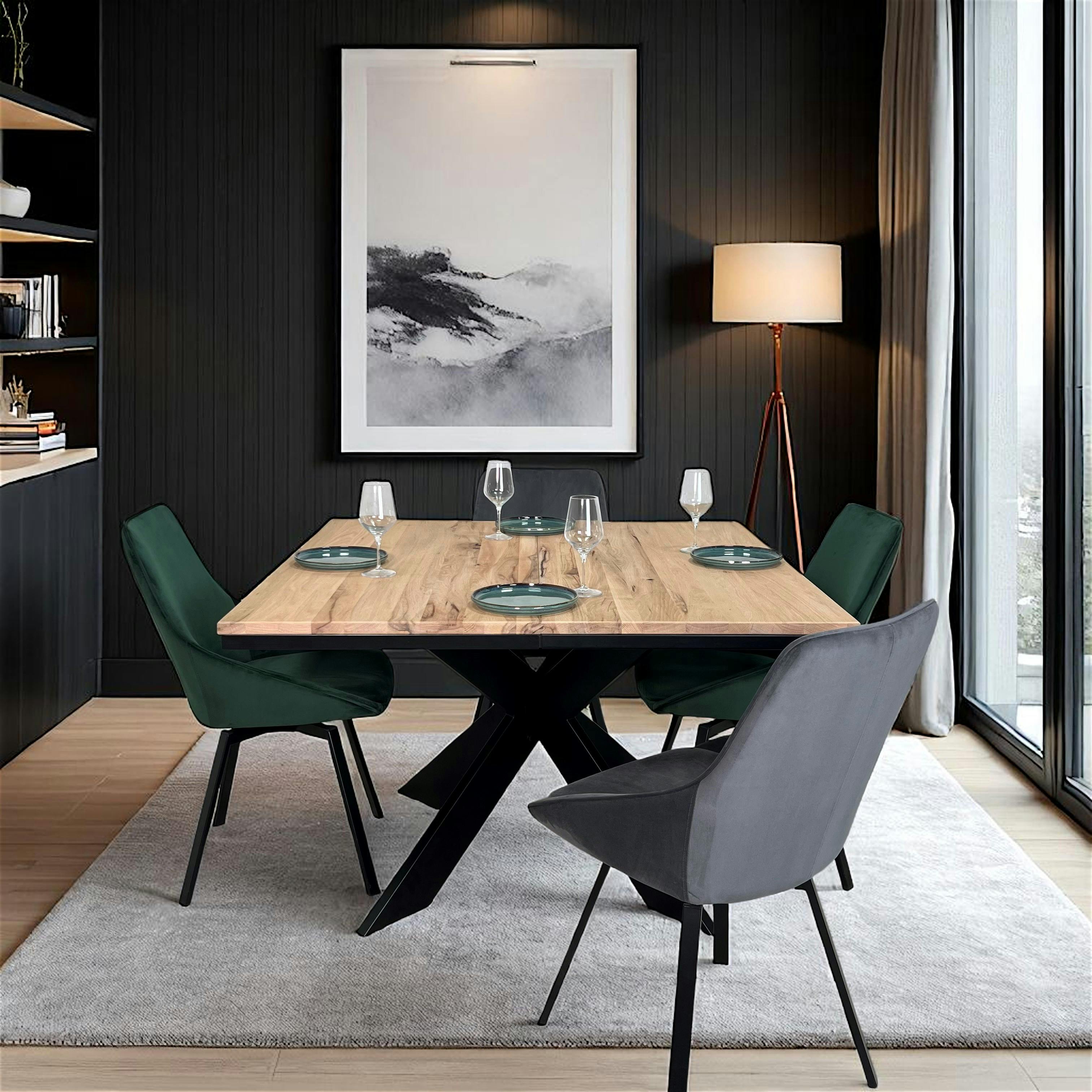 Table carrée extensible en chêne blanc 120 cm PALERME | Tables à manger ...