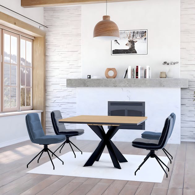 Table carrée extensible en chêne blanc 130 cm PALERME | Tables à manger ...