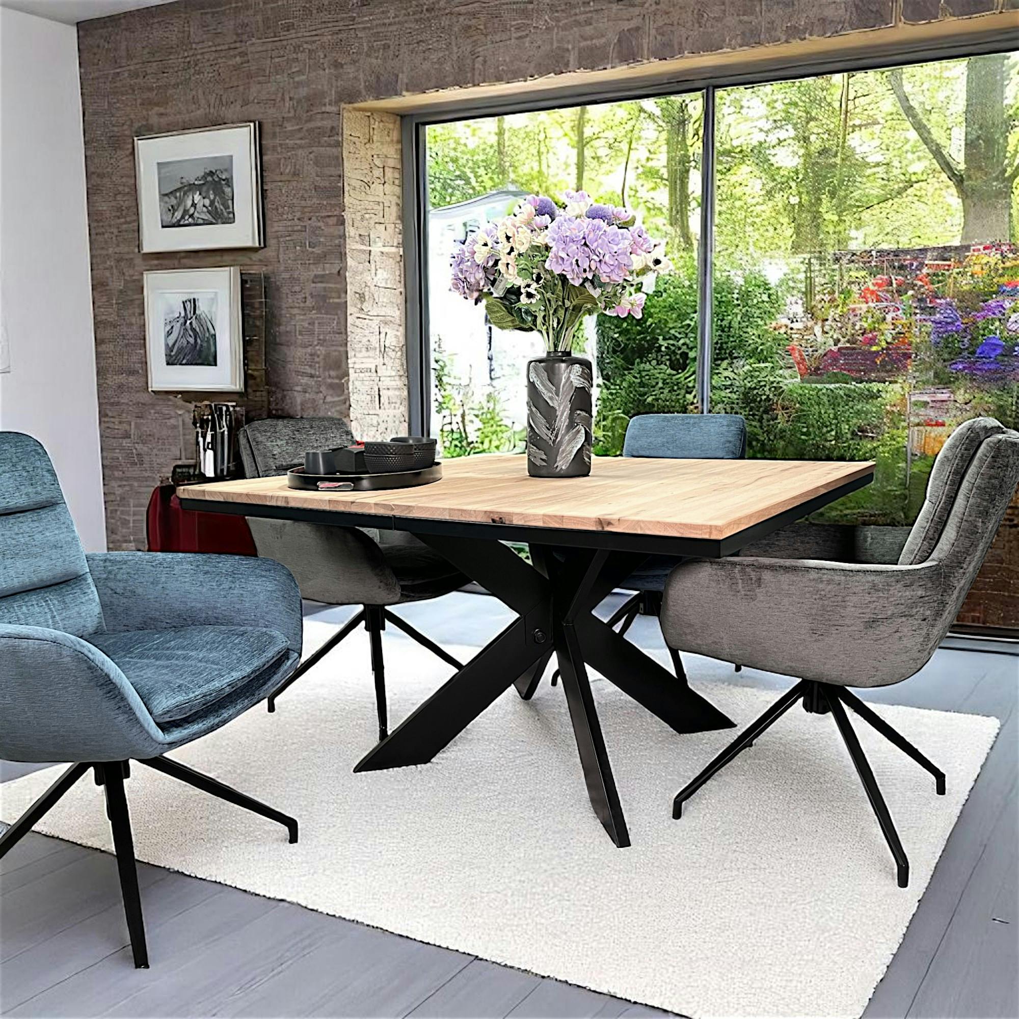 Table carrée extensible en chêne blanc 130 cm PALERME | Tables à manger ...