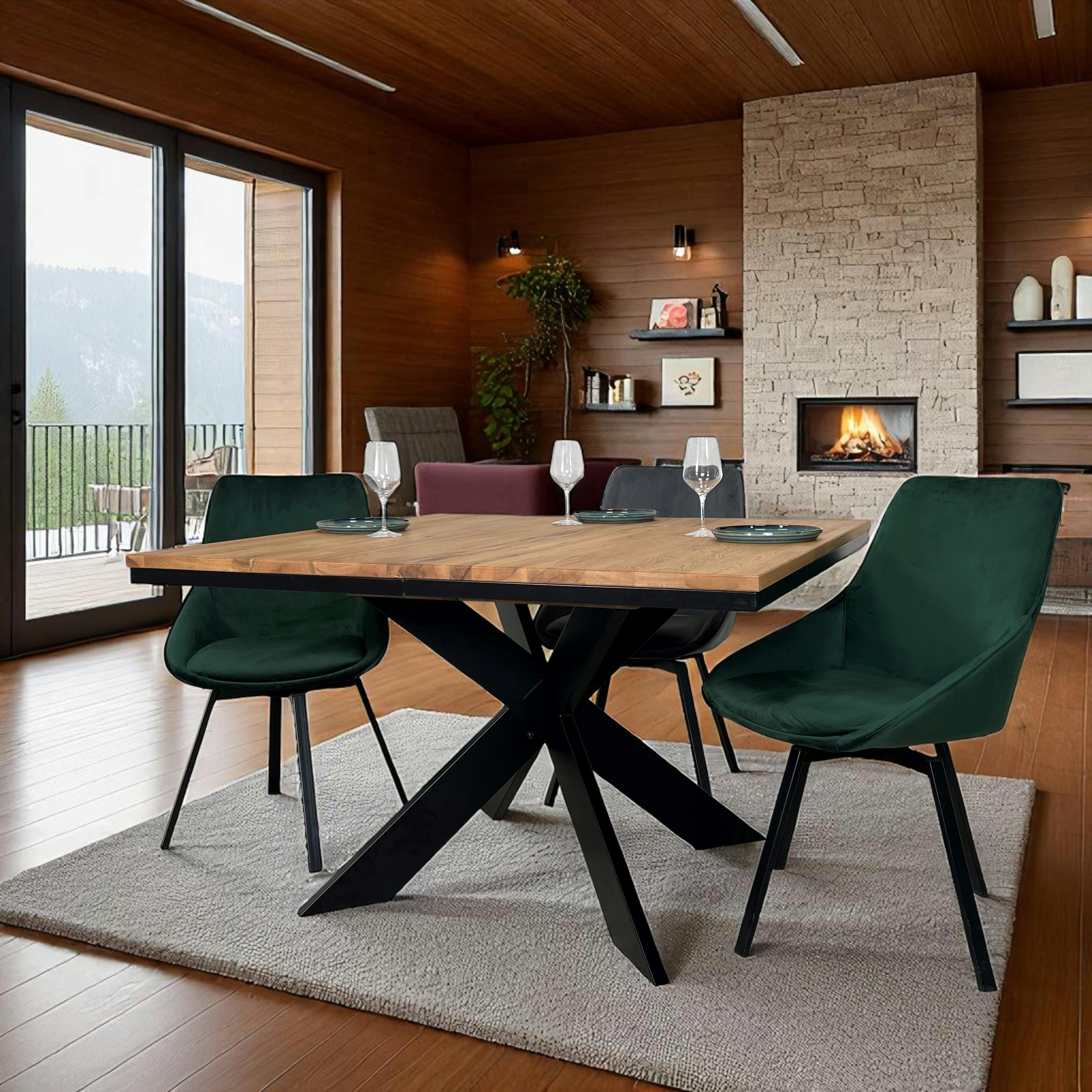 Table carrée extensible en chêne huilé 120 cm PALERME | Tables à manger ...