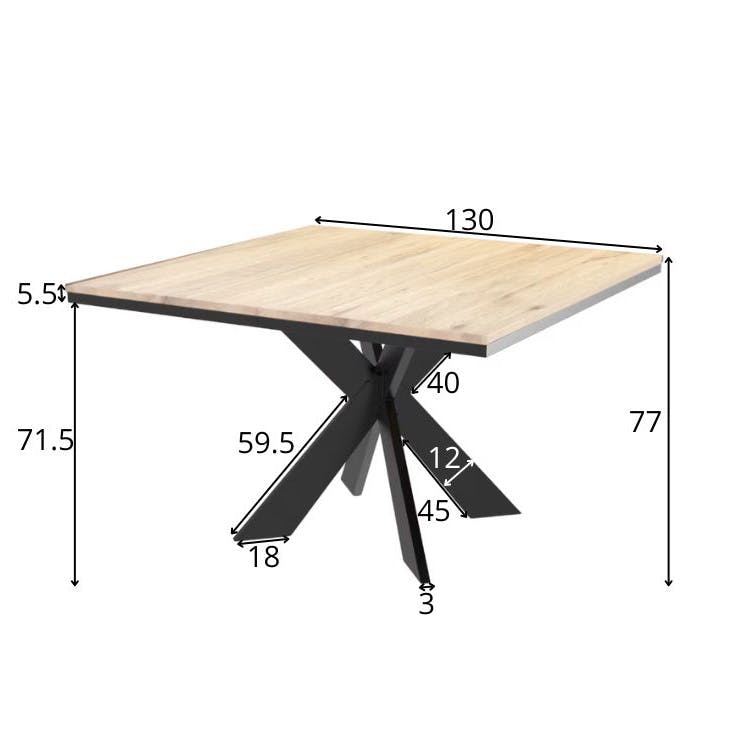 Table carrée extensible en chêne huilé 130 cm PALERME | Tables à manger ...