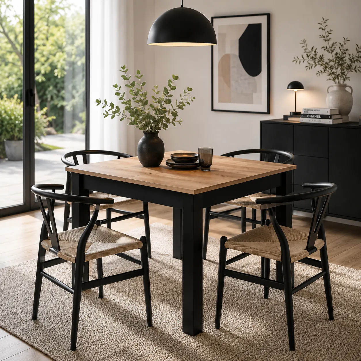 Table carrée extensible esprit bistrot 80-120 cm ALVA | Tables à manger ...