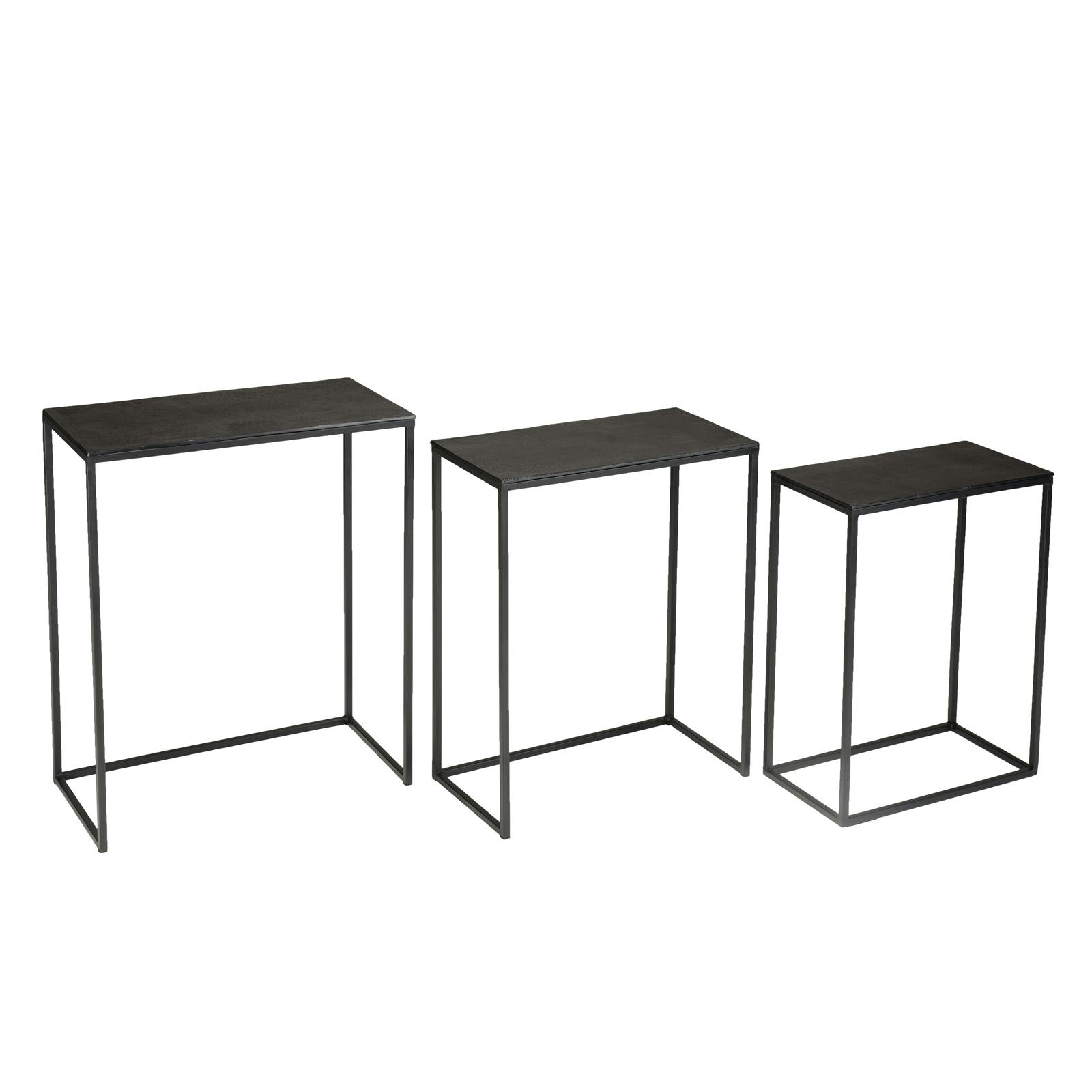 Table d'appoint gigogne en métal noir (lot de 3) ZALA | Tables gigognes ...