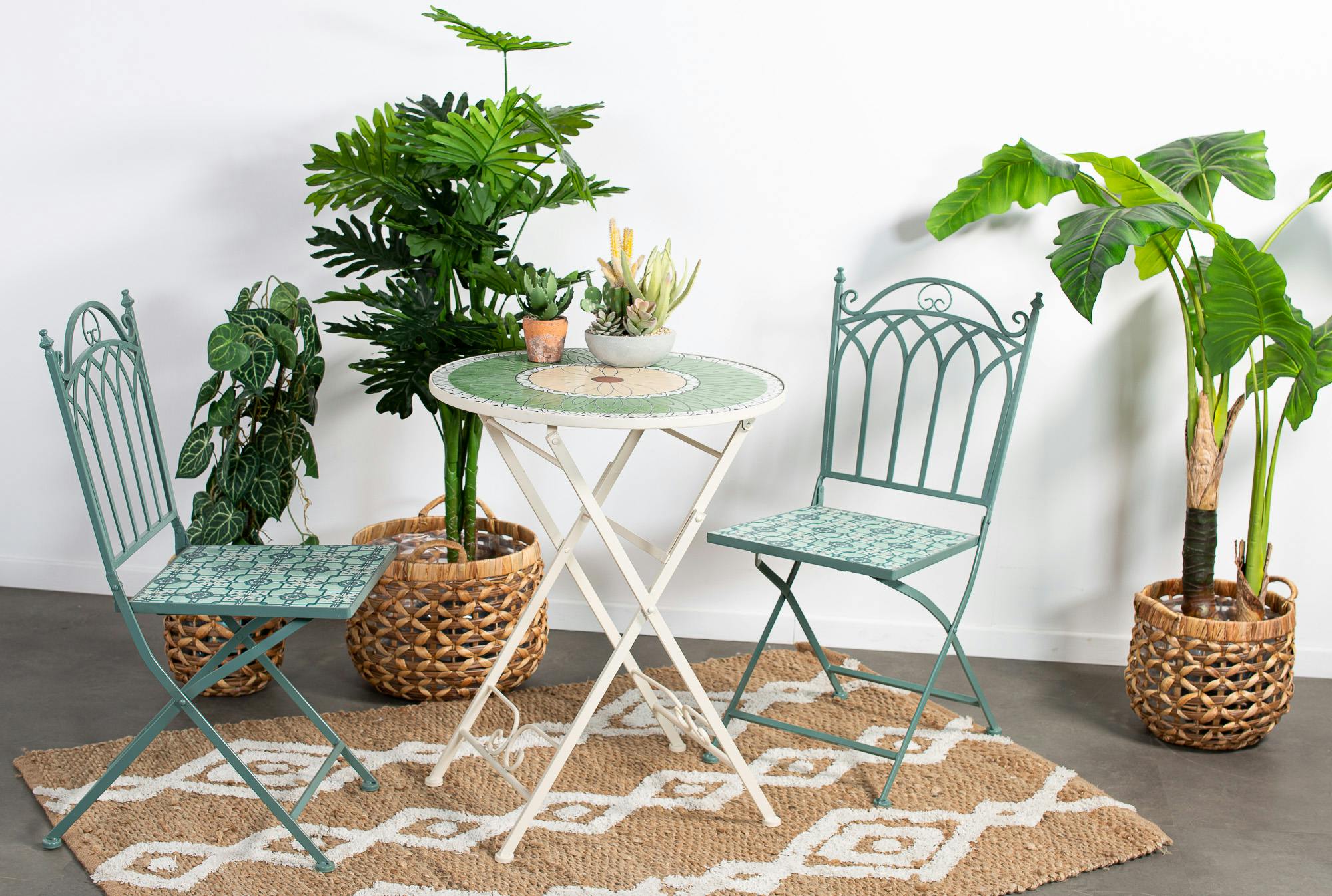 Table de balcon pliante motif fleur D 60 cm GRENADE | Tables à manger ...