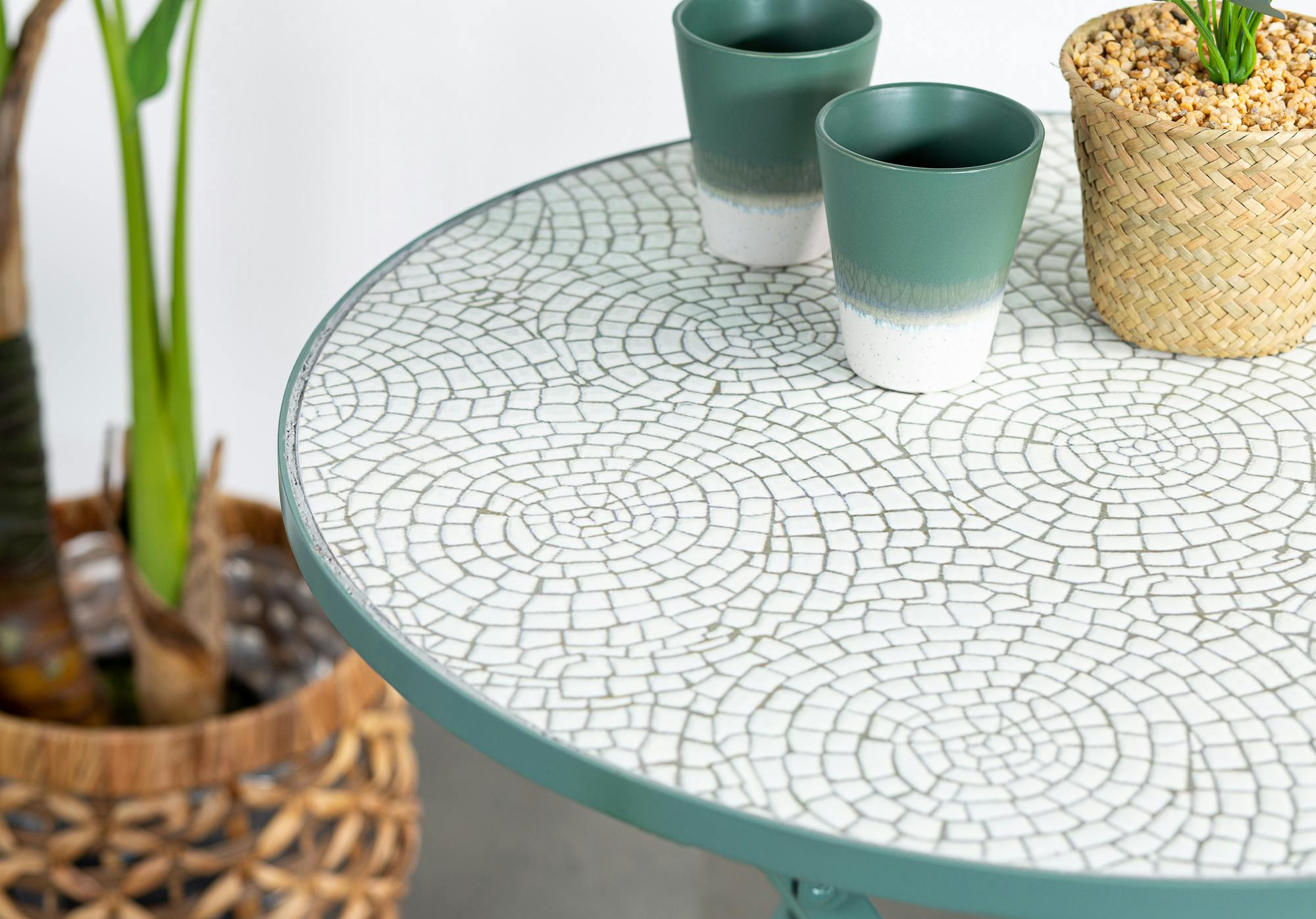 Table de balcon pliante vert d'eau D 60 cm GRENADE | Tables à manger de ...