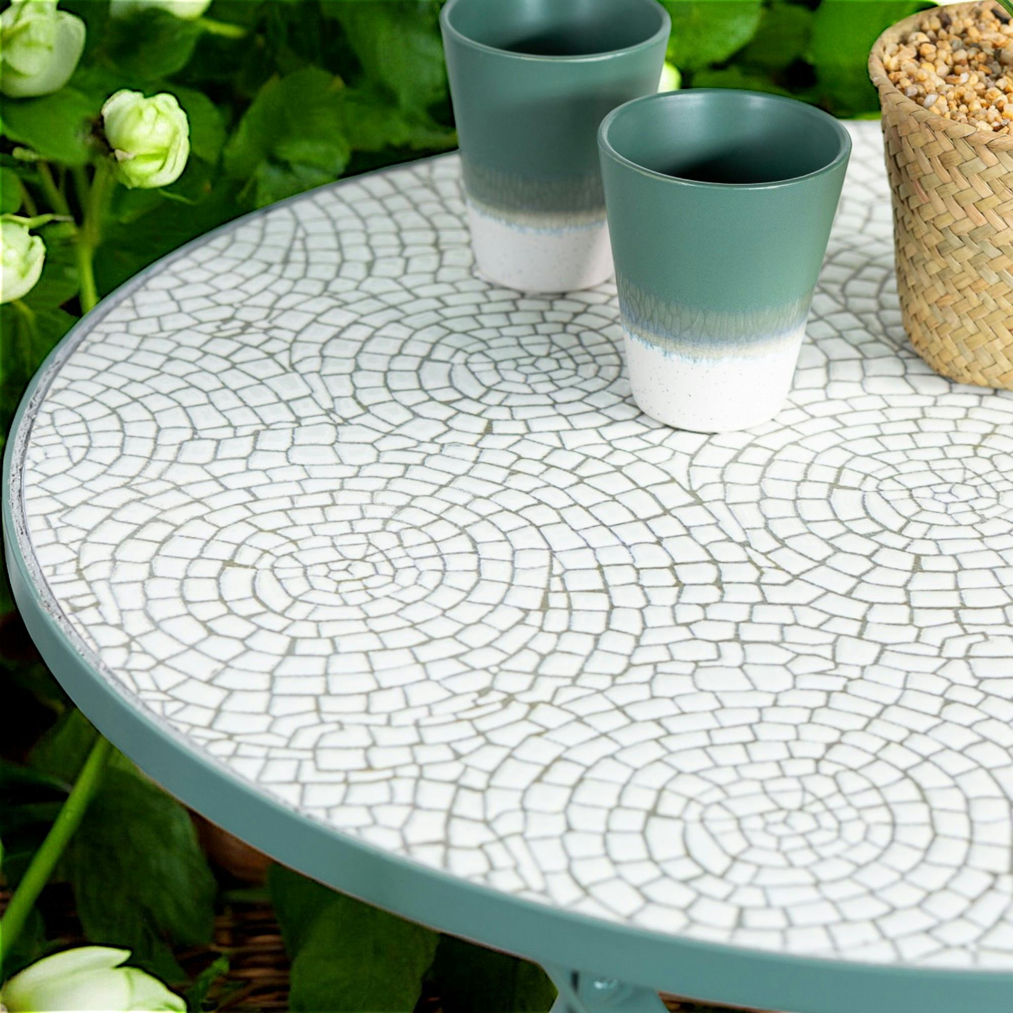 Table de balcon pliante vert d'eau D 60 cm GRENADE | Tables à manger de ...