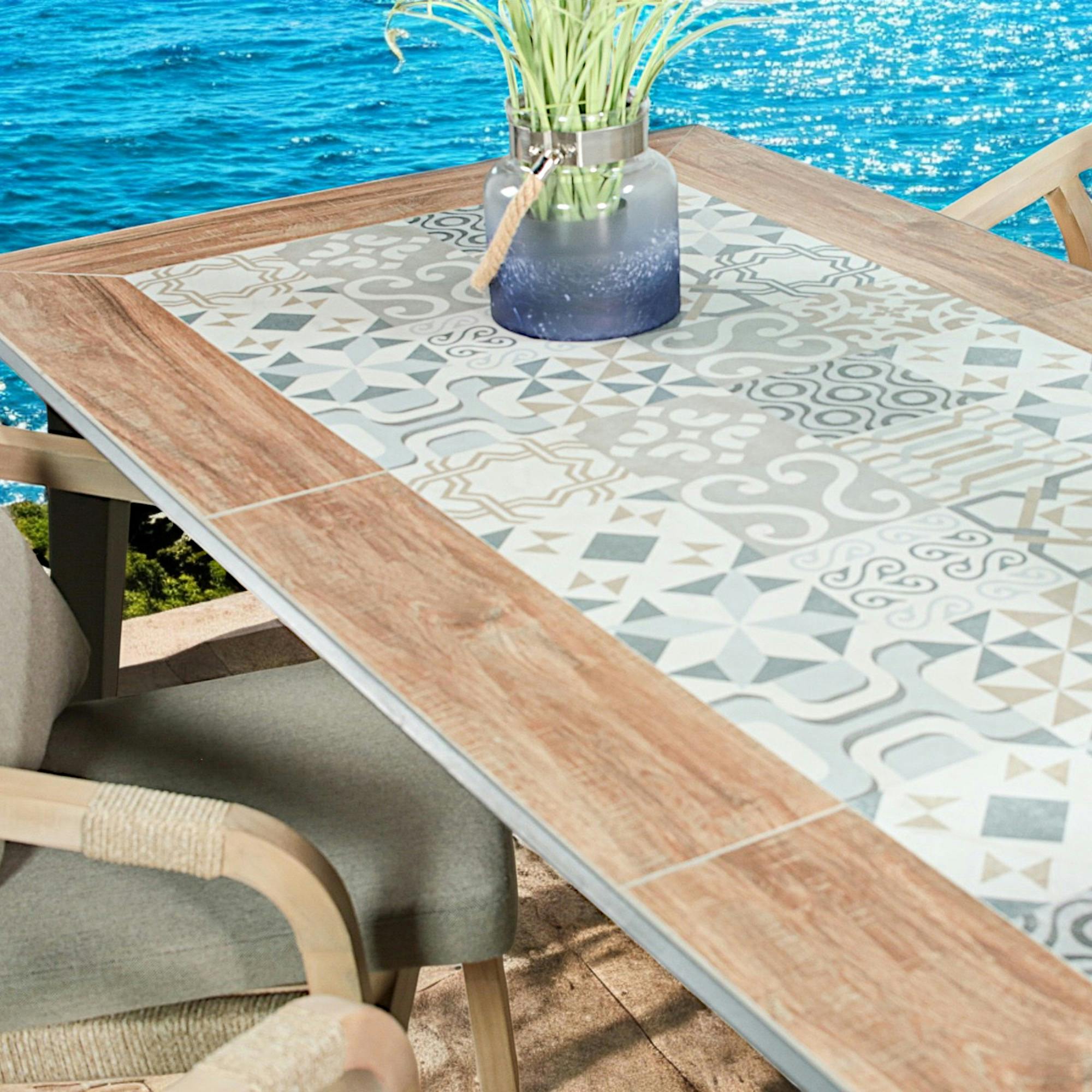 Table de jardin en céramique 213 cm GRENADE | Tables à manger de jardin ...