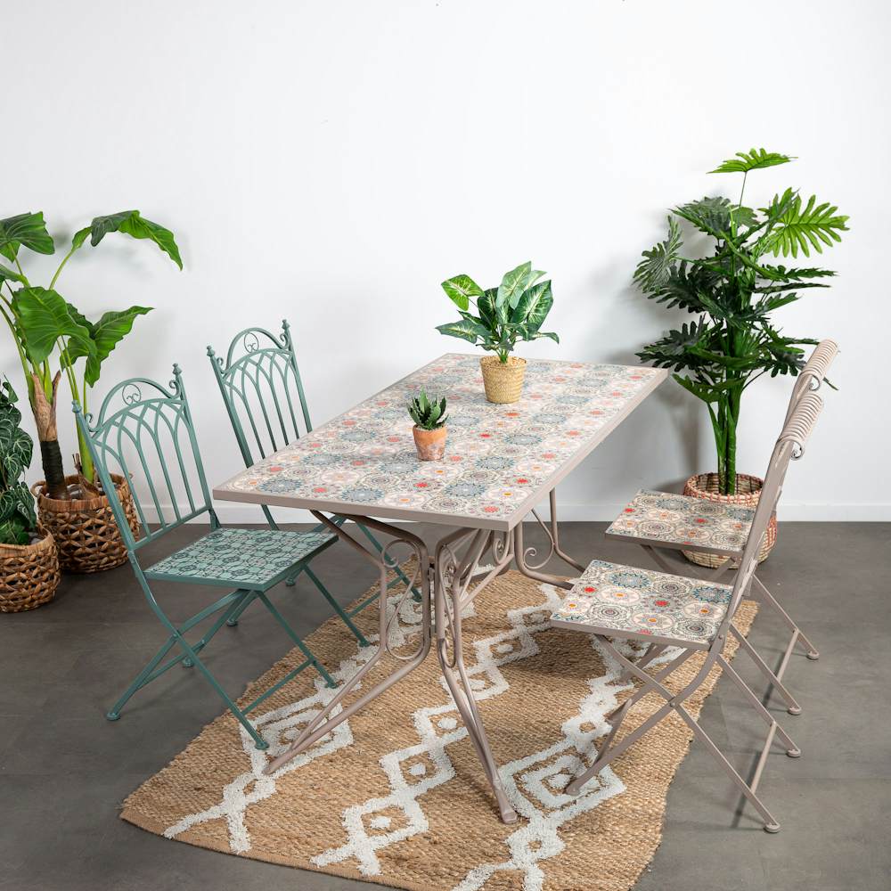 Table de jardin motif rosace 140 cm GRENADE | Tables d'extérieur | Pier ...