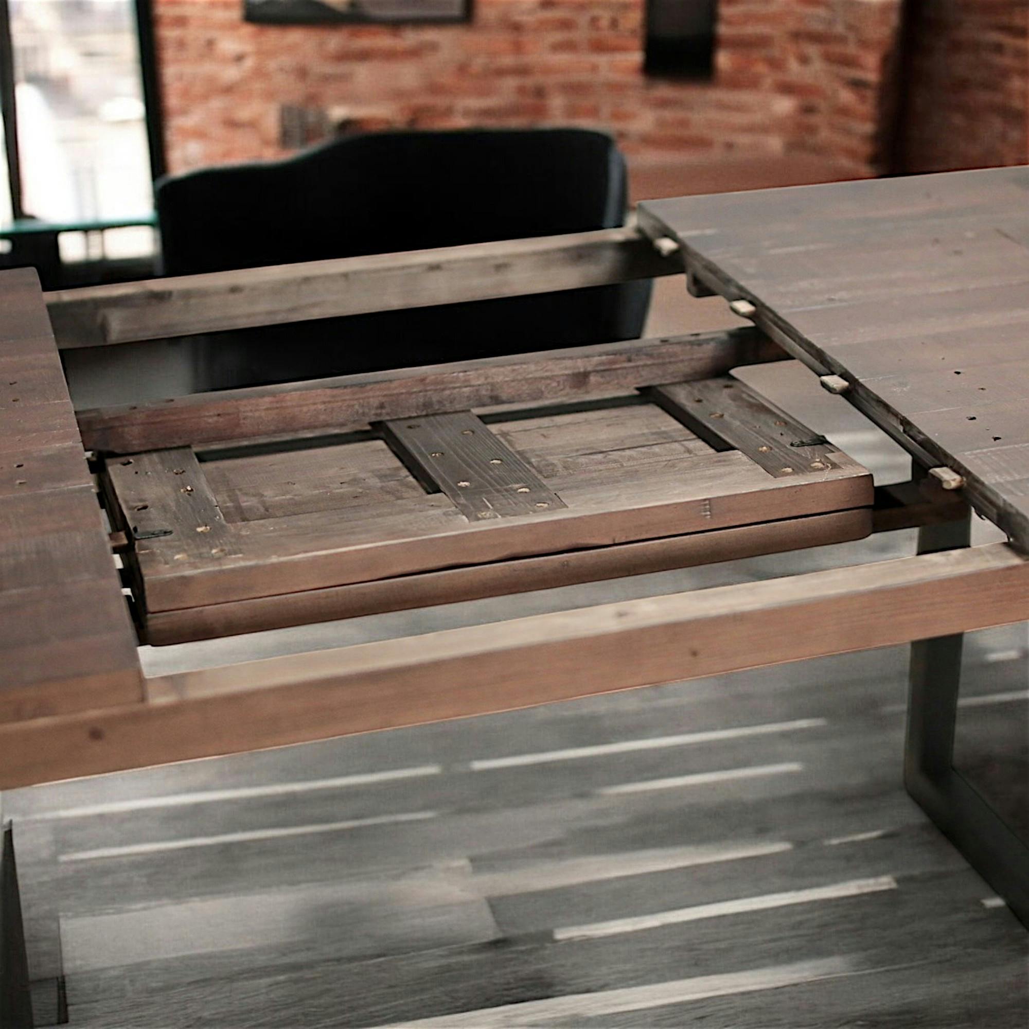 Table de repas extensible bois brun recyclé 180-240 cm SAMOA | Tables à ...