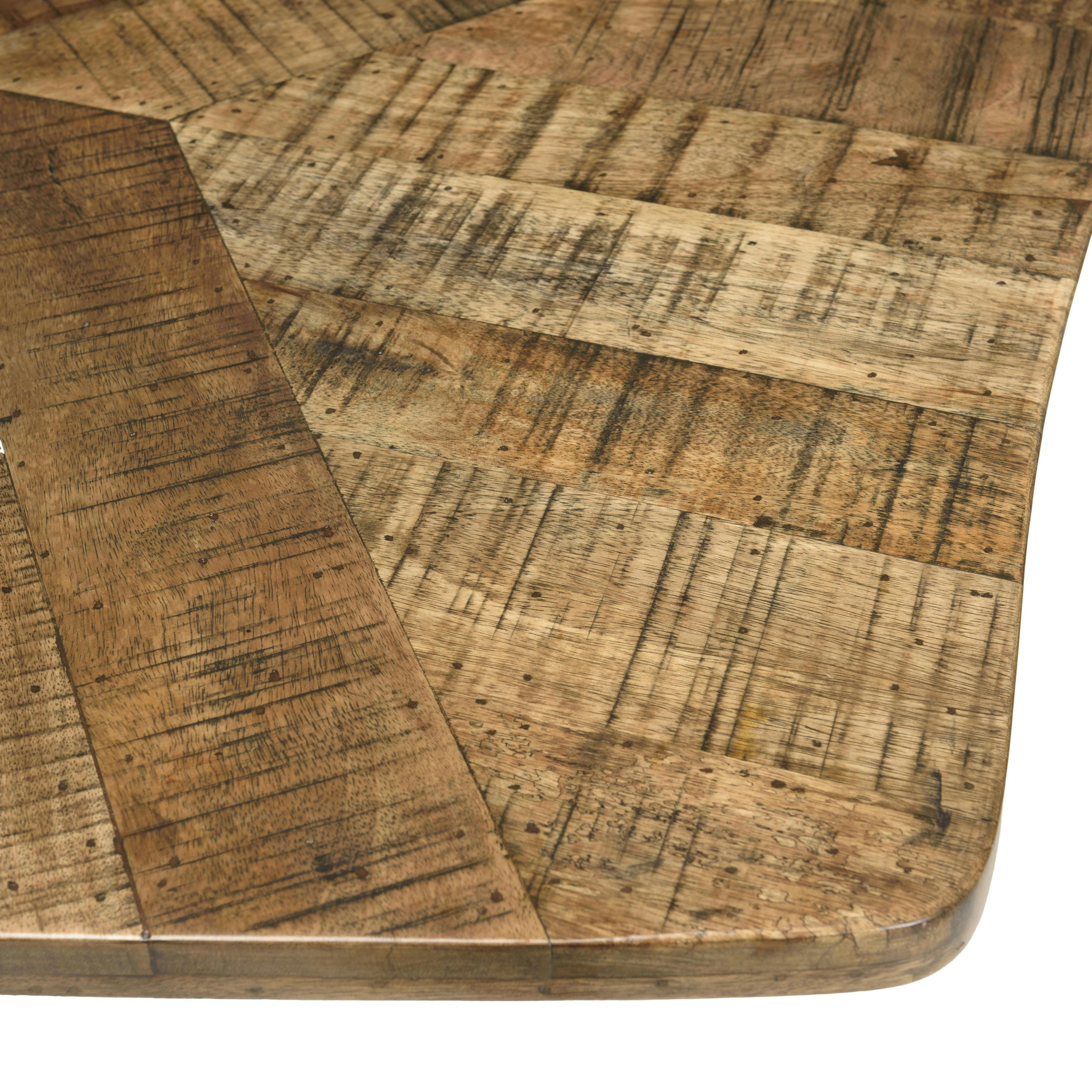 Table de repas forme oblongue bois recyclé chevrons 200 cm KORKAI ...