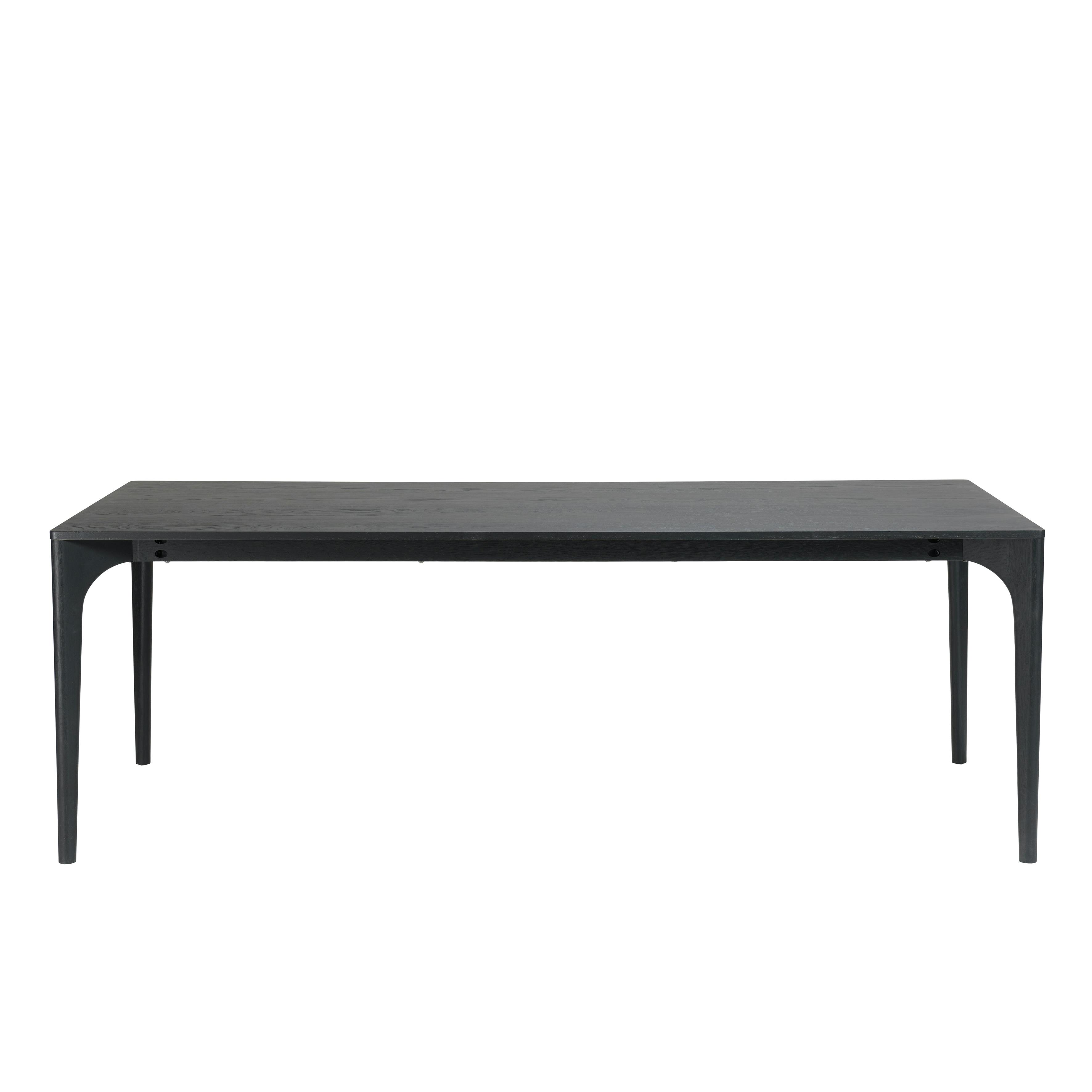 Table de repas moderne noire pieds chêne massif 220 cm PANAMA | Tables ...