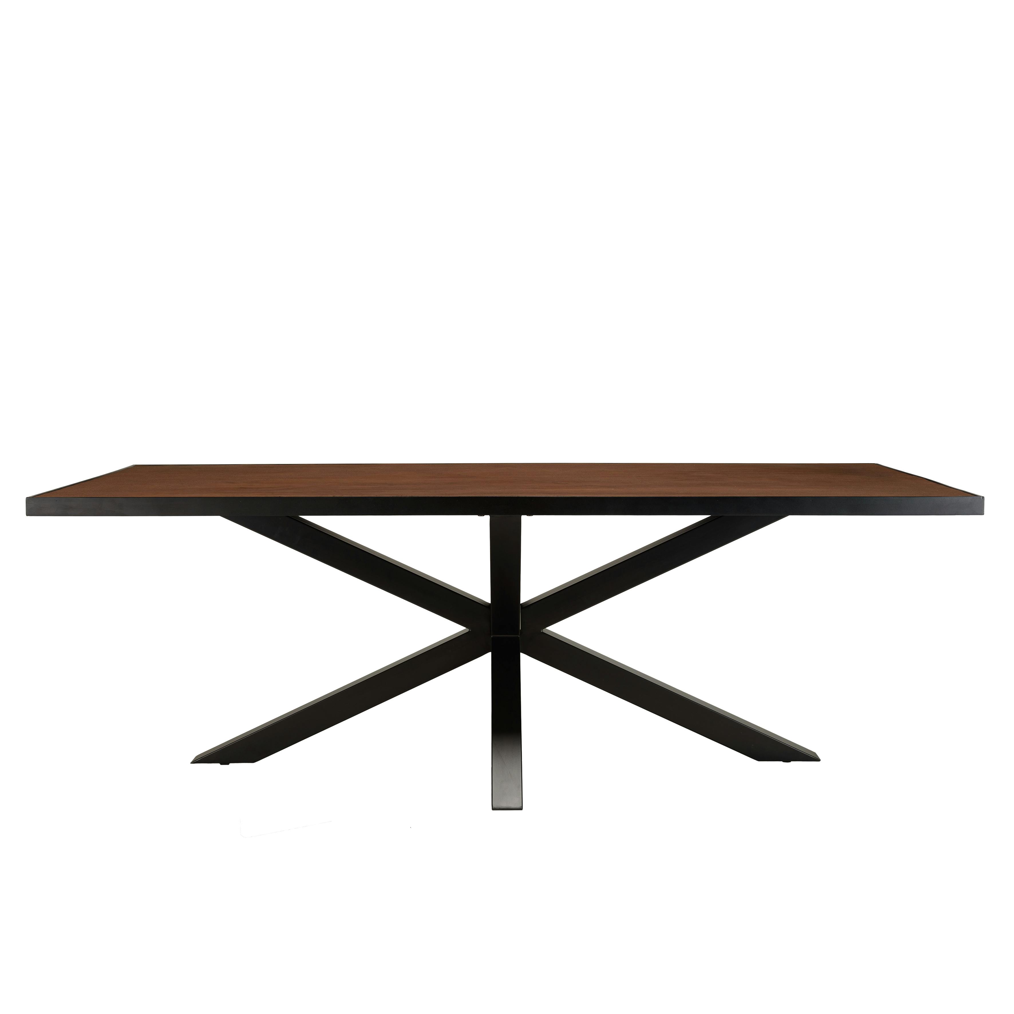 Table de repas rectangulaire bois effet pierre rouille 220 cm BIHAR ...